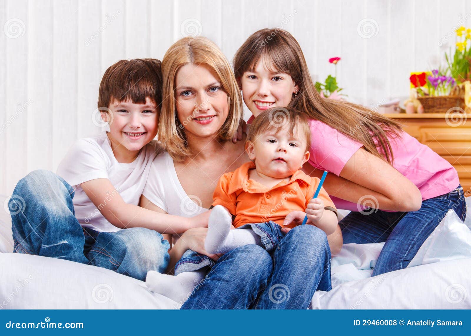 Mother and kids stock photo. Image of kids, small, room - 29460008