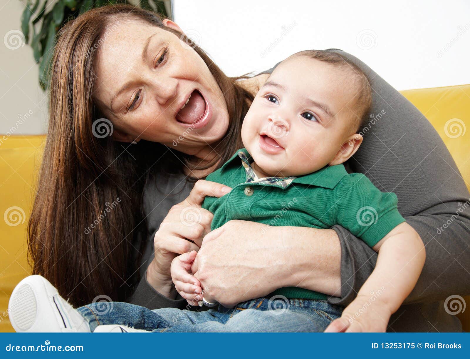Mother Laughs with Her Child Stock Image - Image of close, preschool ...