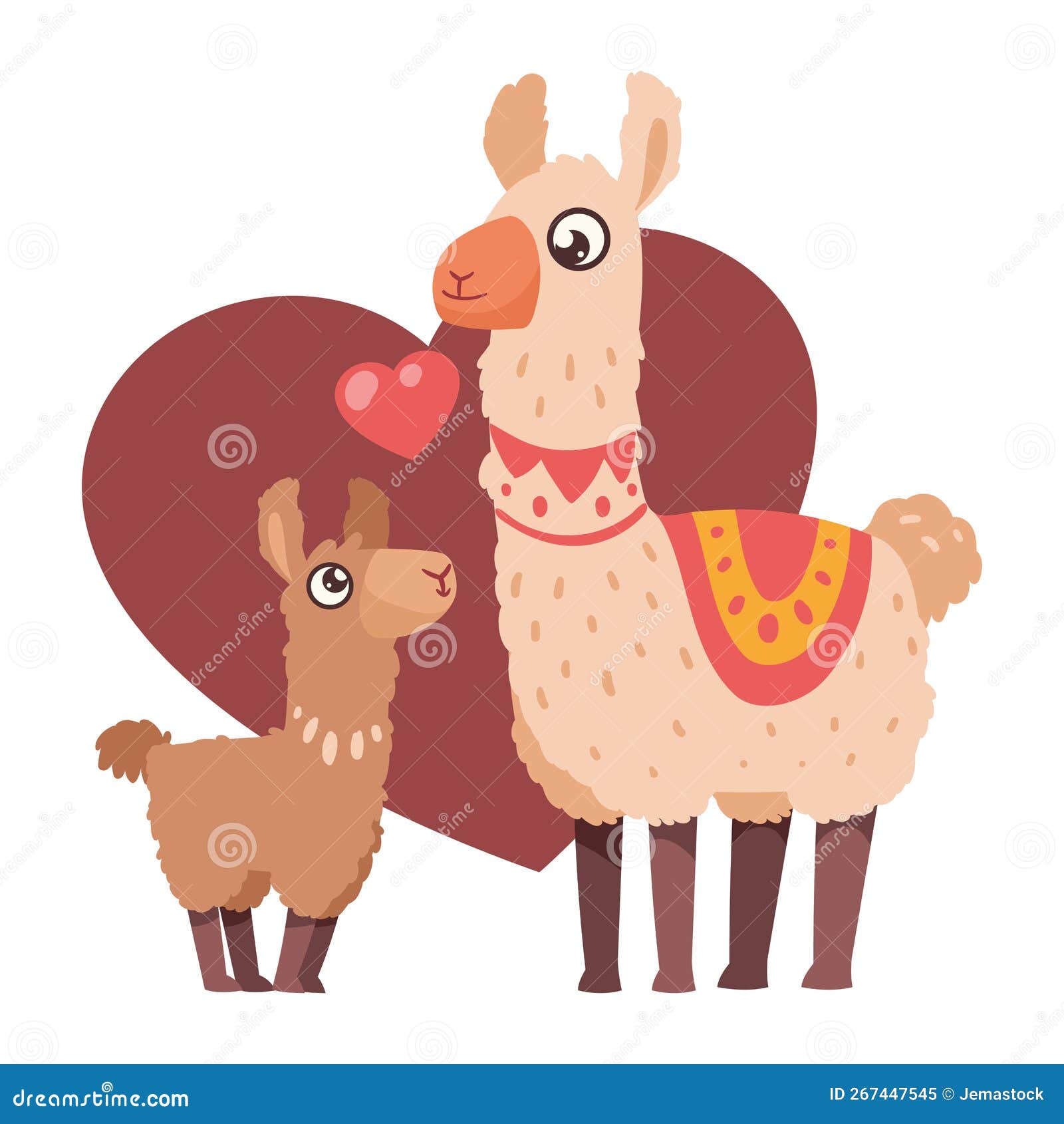 Mother llama and son stock vector. Illustration of vector - 267447545