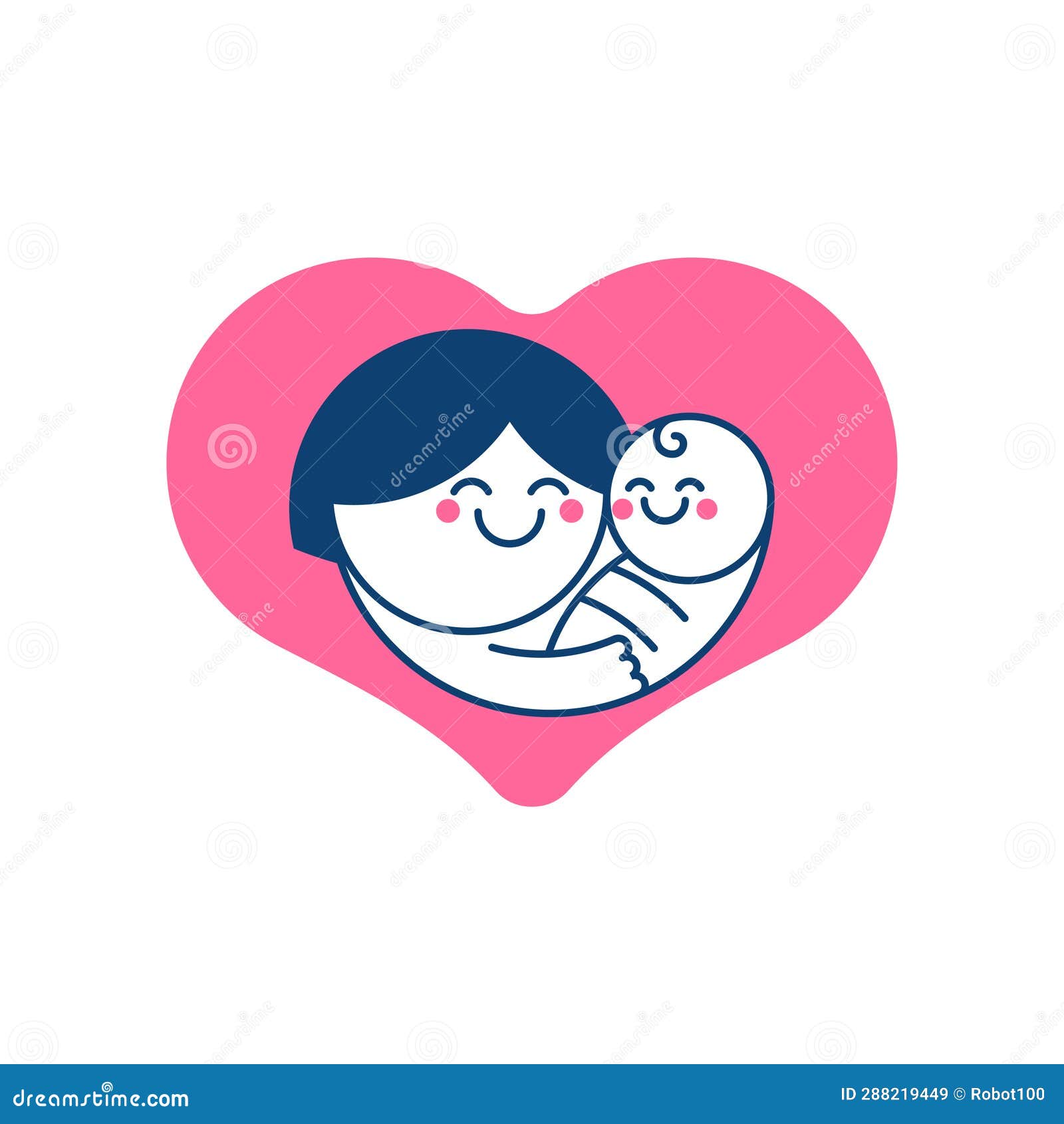 Mother Love Icon. Mother Hugging Child Symbol Stock Vector ...