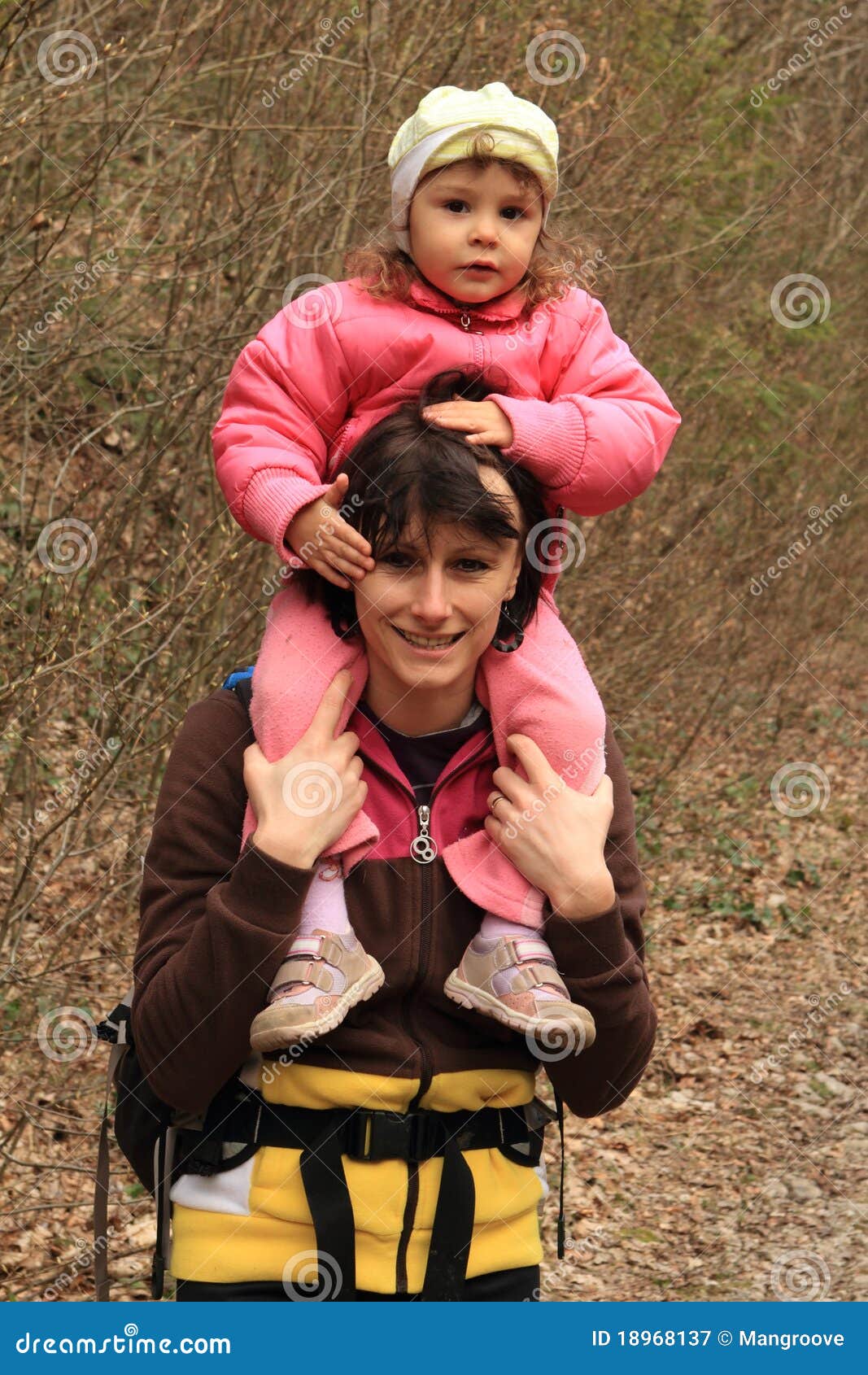Mother Mom and Baby in the Forest Stock Image - Image of sports ...