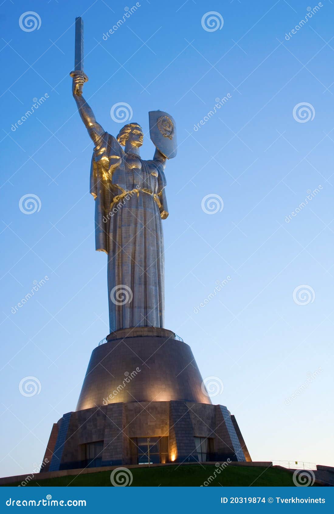 Mother Motherland at night stock photo. Image of memorial - 20319874