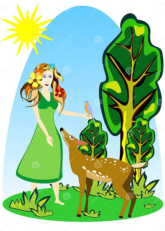 Mother Nature stock vector. Illustration of blossom, beauty - 13199037