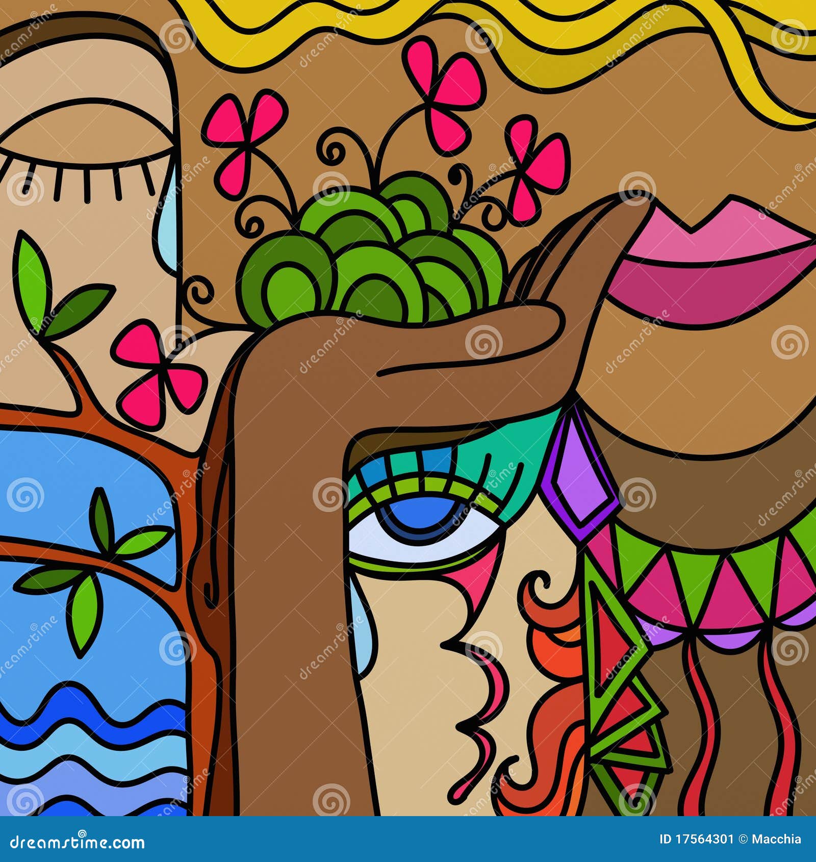 Mother nature stock illustration. Illustration of hand - 17564301