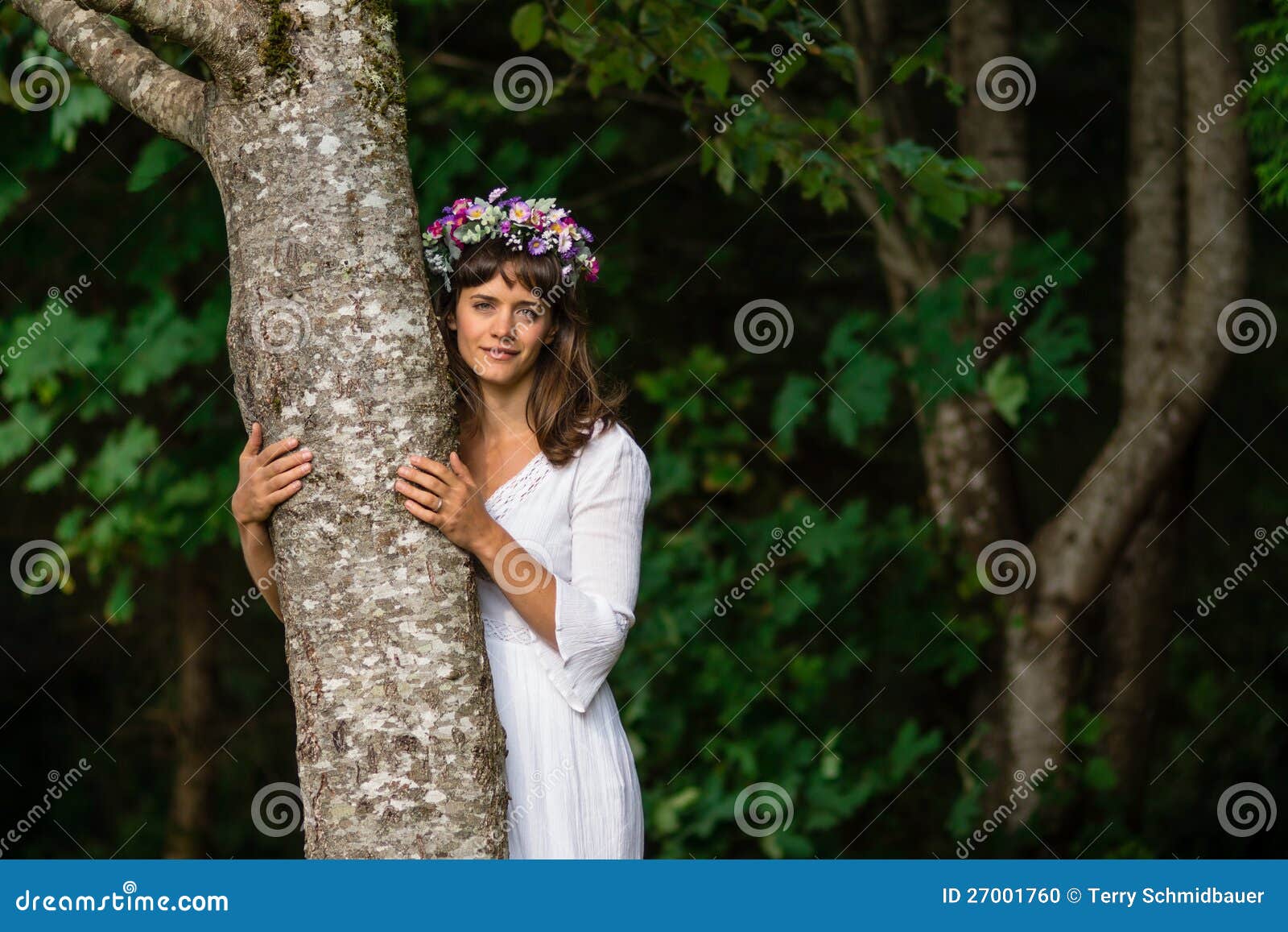 Mother Nature Hugging Tree stock photo. Image of woman - 27001760