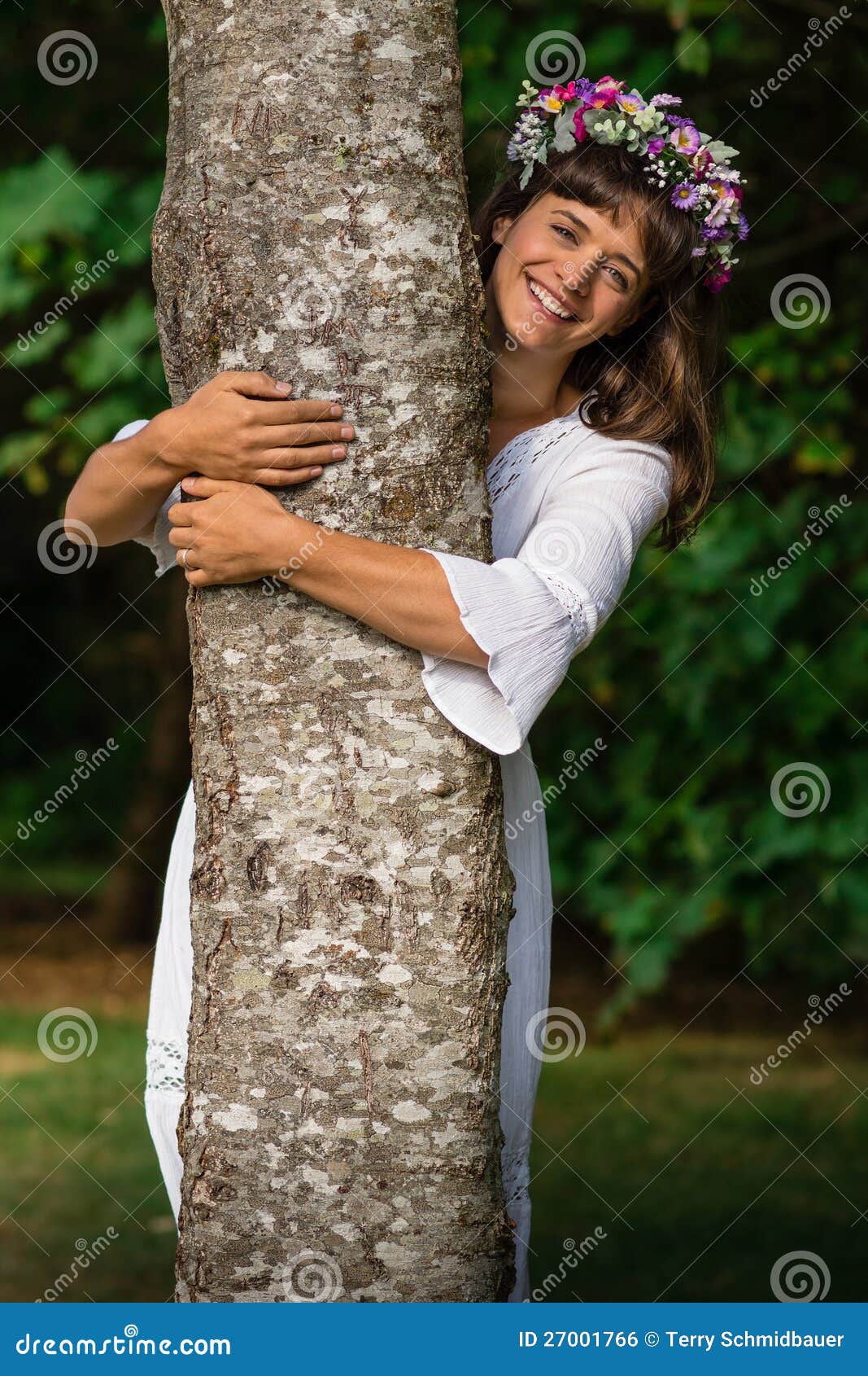 Mother Nature Hugging Tree stock photo. Image of female - 27001766