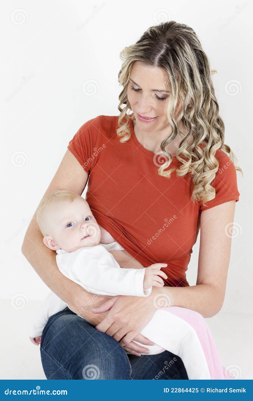 Mother nursing her baby stock image. Image of care, hair - 22864425