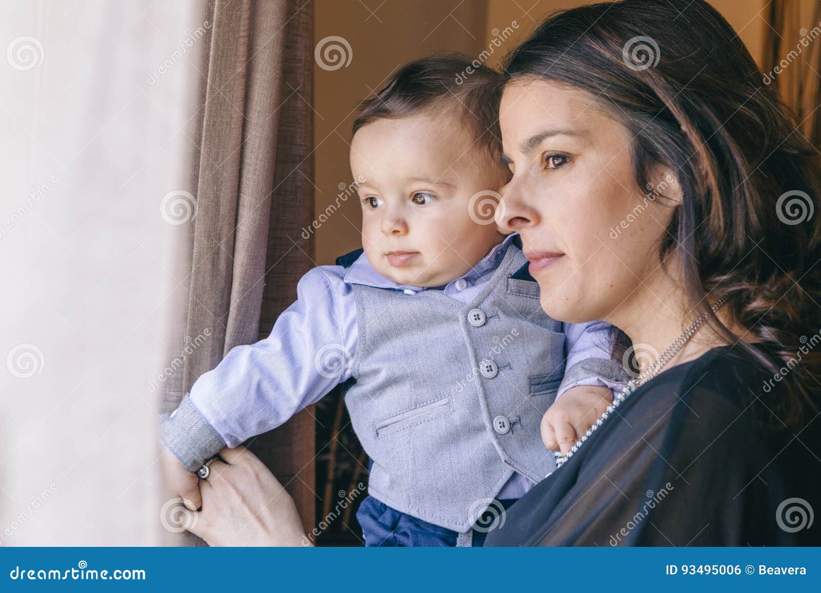 Mother Parenting Her Baby Boy with Affection Stock Photo - Image of ...