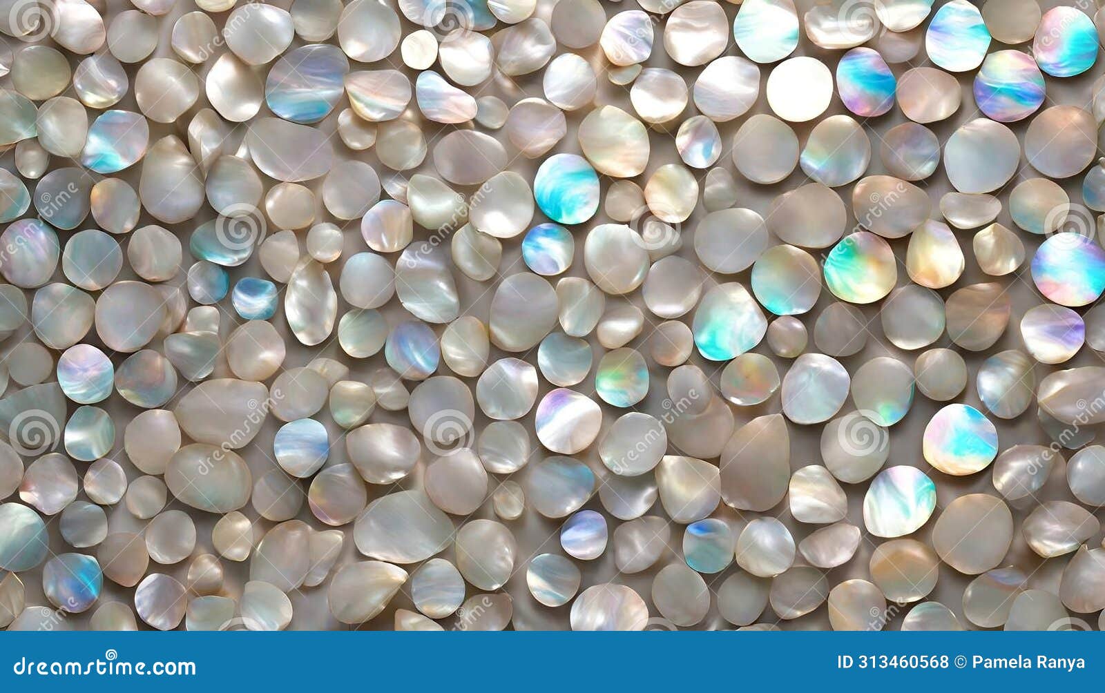 Mother of Pearl Pattern, Full Screen. Smooth Iridescent Stones with ...