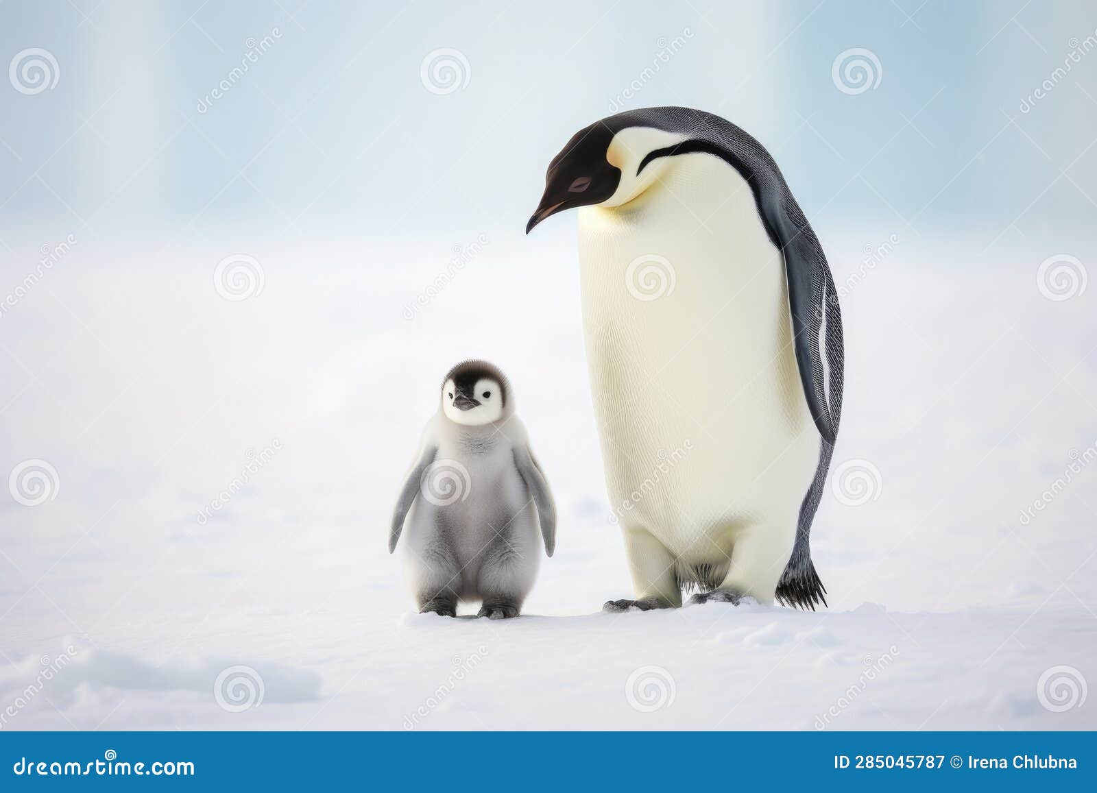 Mother Penguin with Her Offspring. Generative AI Stock Illustration ...