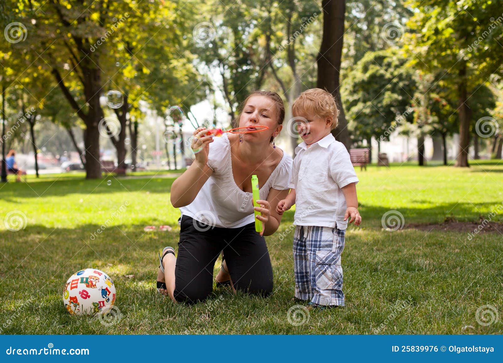 Mother Playing With Child In The Park Stock Photo - Image of adult ...