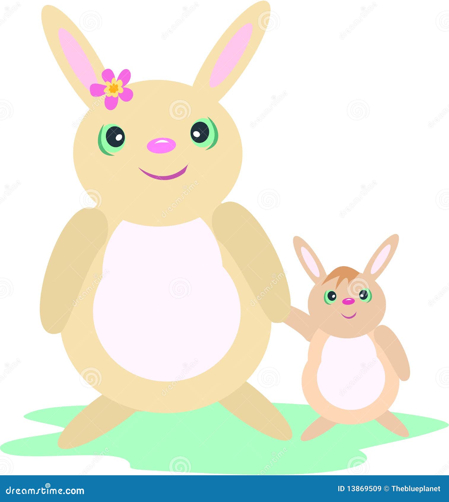 Mother Rabbit and Baby stock vector. Illustration of vector - 13869509