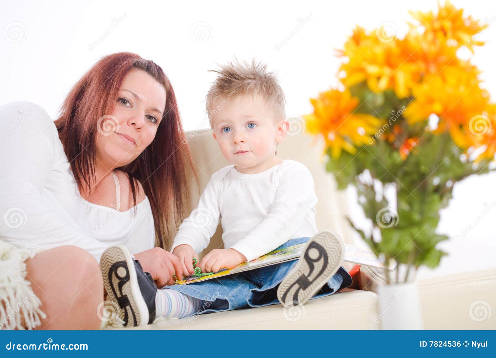 Mother reading for baby stock photo. Image of child, home - 7824536