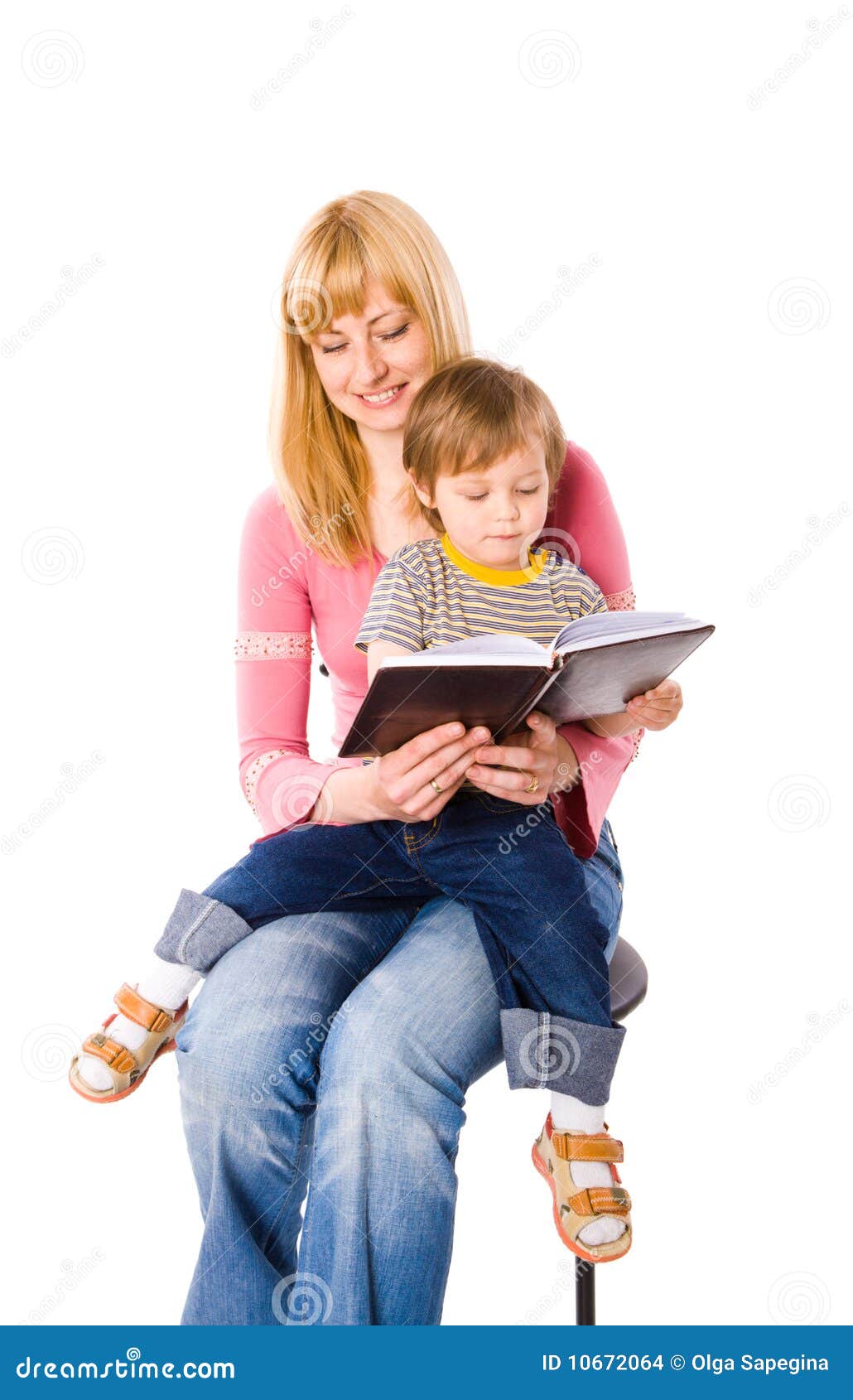 Mother reading book stock photo. Image of family, little - 10672064