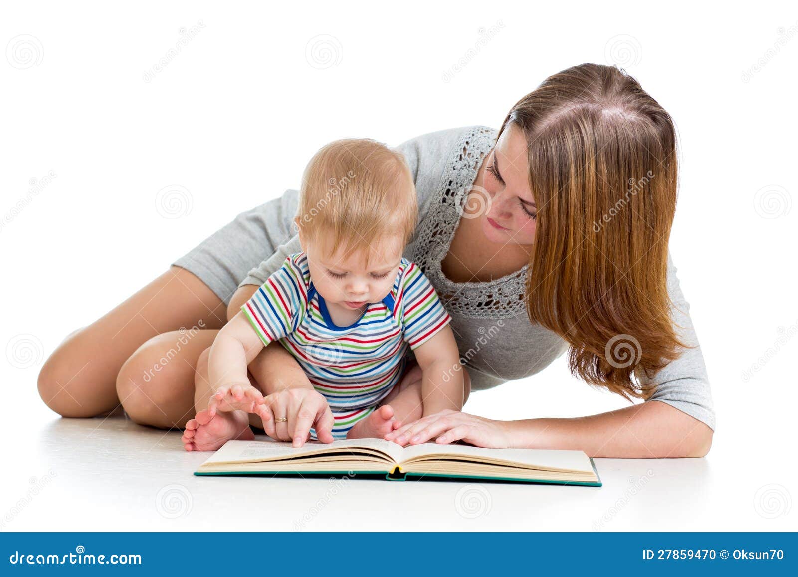 Mother Reading Book Her Baby Boy Stock Photo - Image of cute, enjoying ...