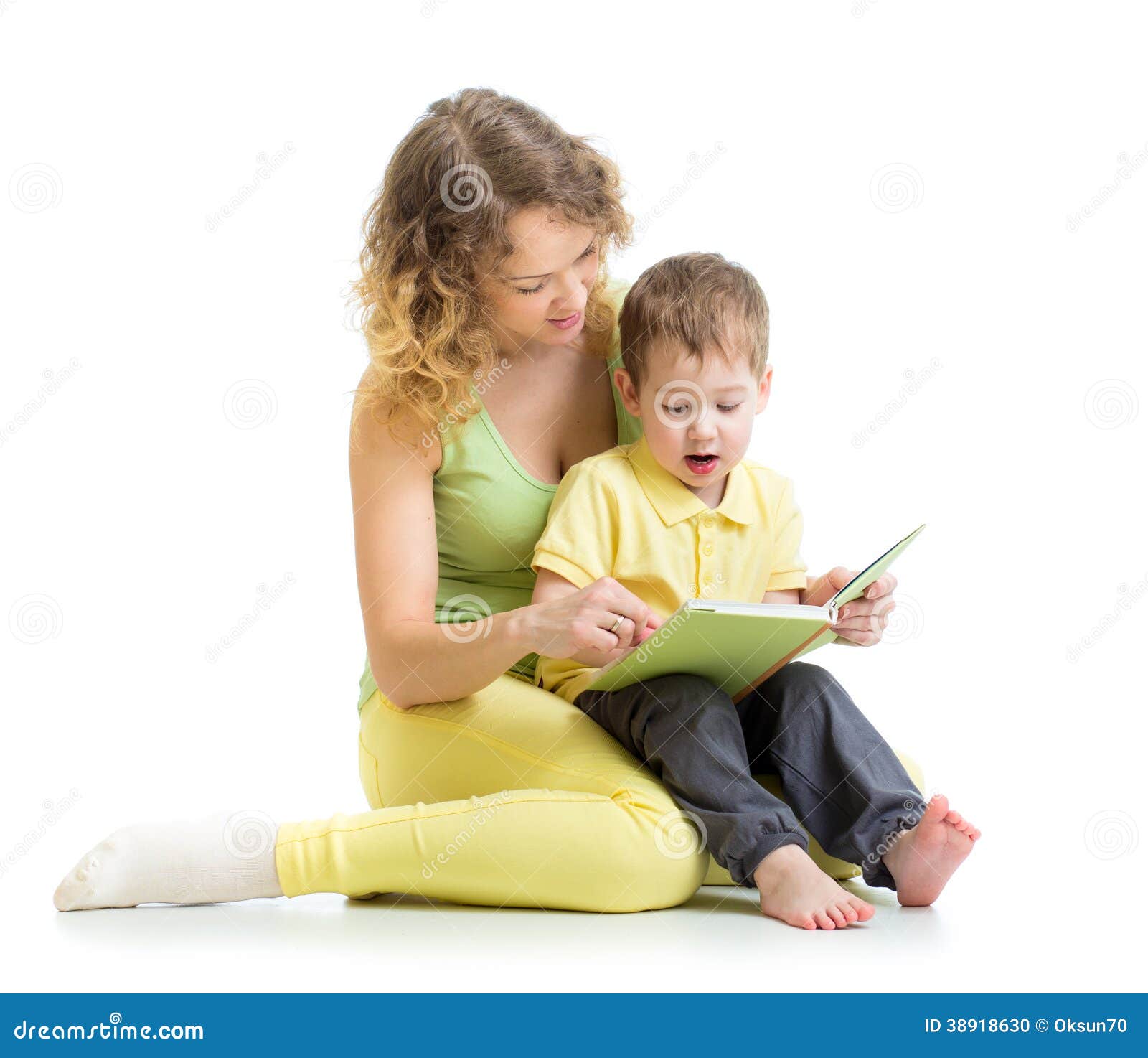 Mother Reading a Book To Child Boy Stock Photo - Image of education ...