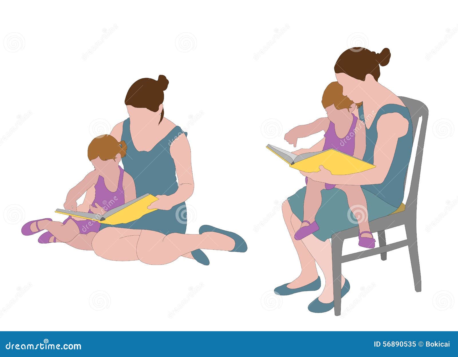 Mother Reading Book To Child Stock Vector - Illustration of ...