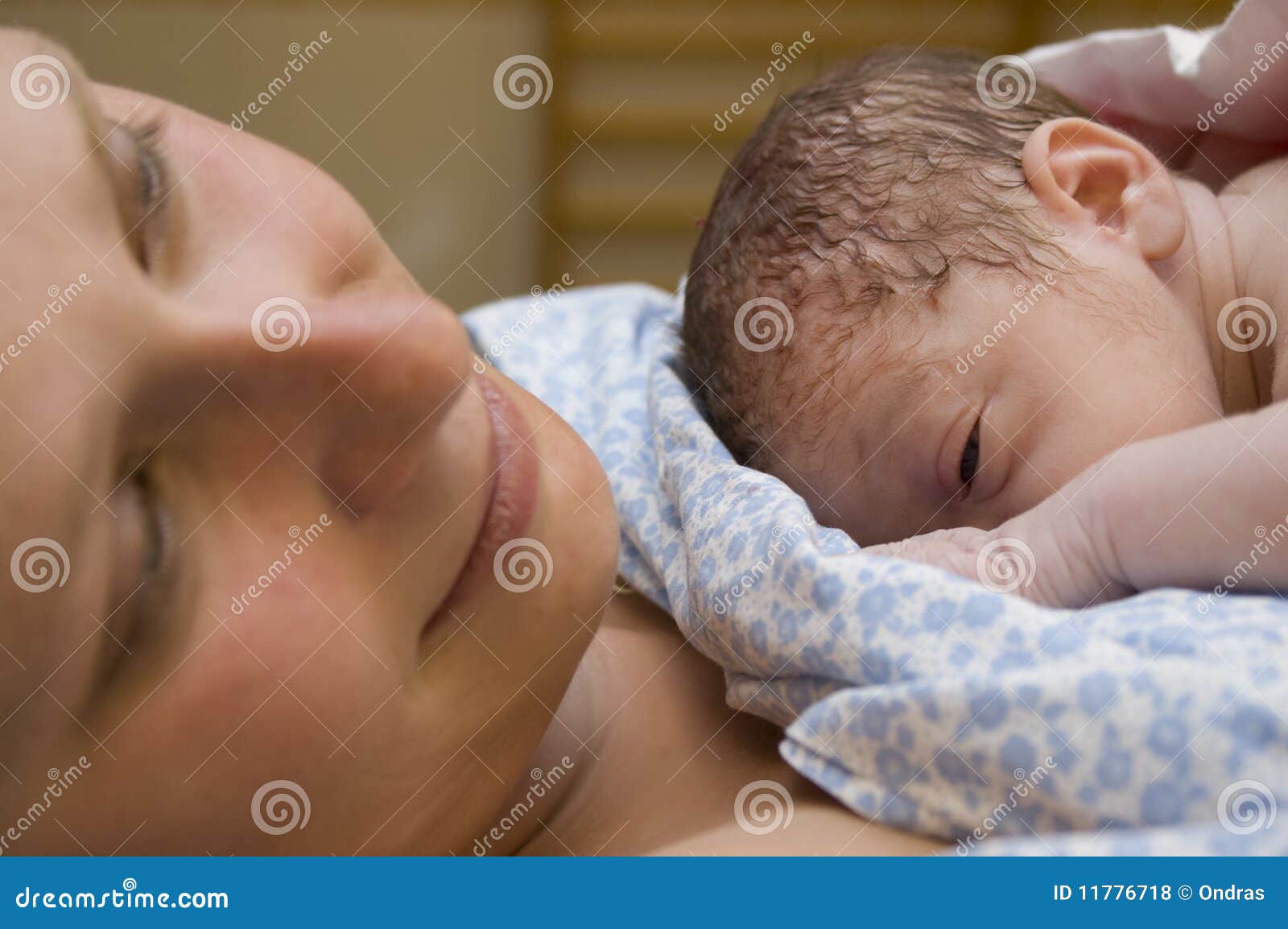 Mother Resting with Her Baby Stock Photo - Image of crib, detail: 11776718