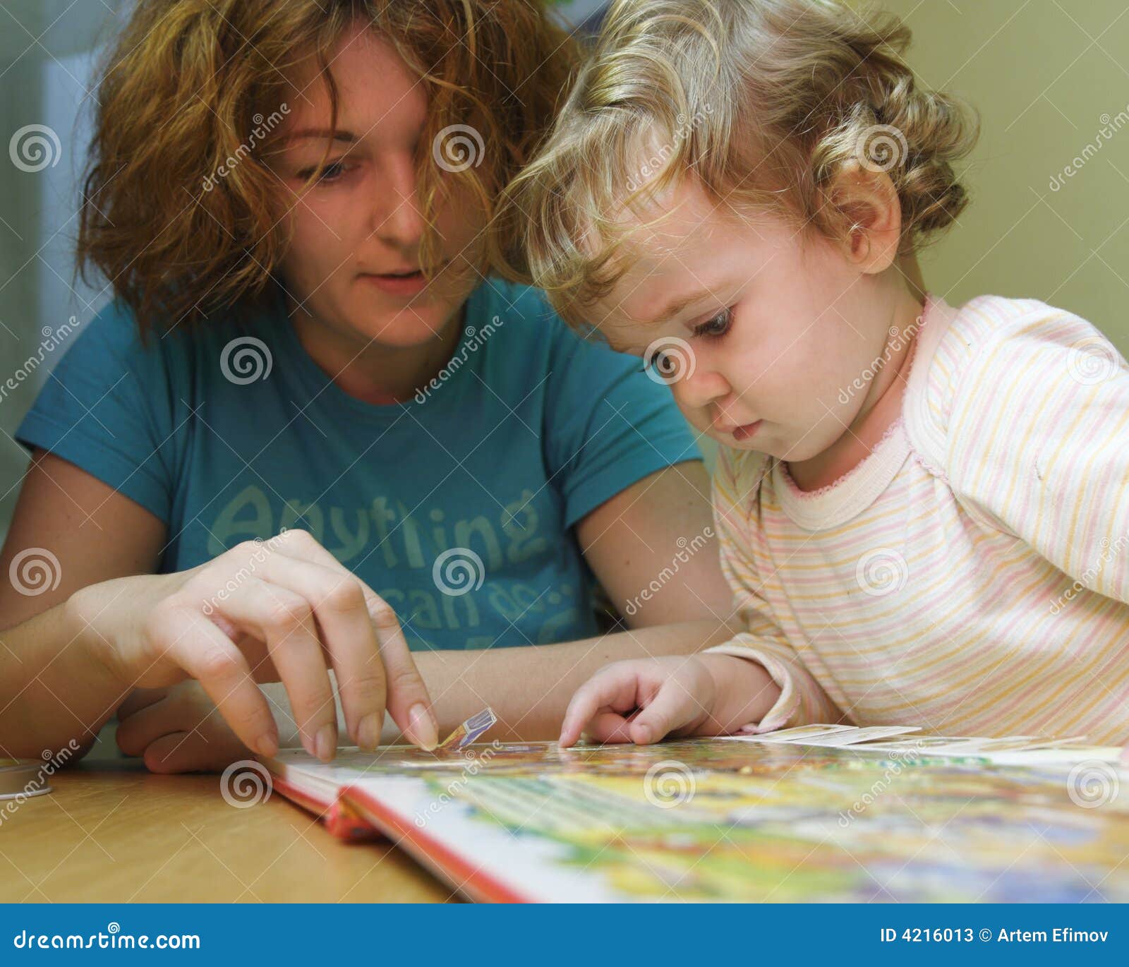 Mother s lesson stock image. Image of love, care, book - 4216013