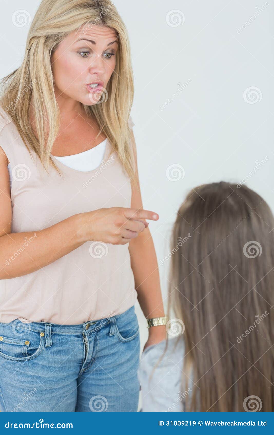 Mother Scolding Her Daughter Stock Image - Image of giving, girl: 31009219