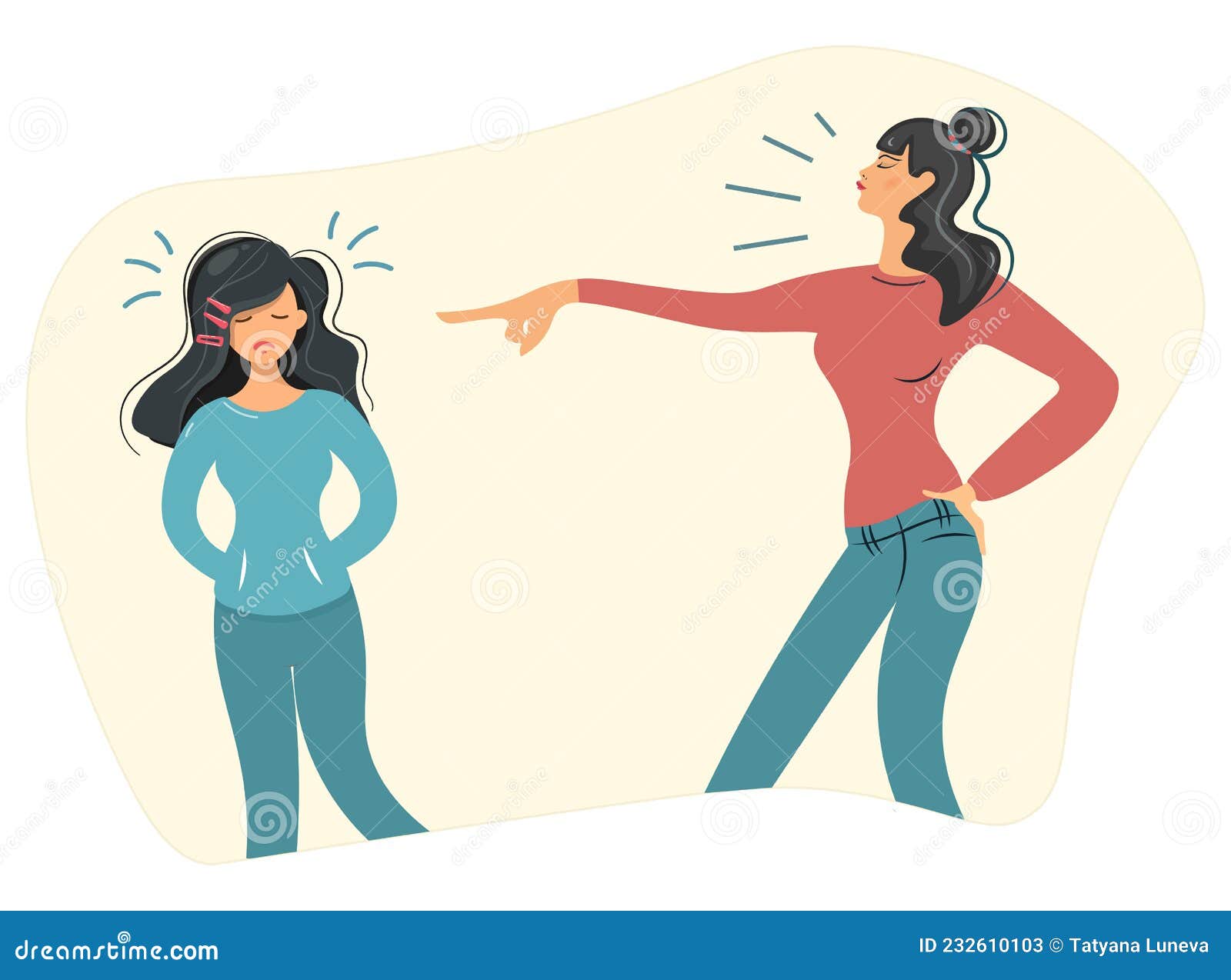 Mother Scolds Daughter Teeneger Vector Illustration | CartoonDealer.com ... Mother Scolds Daughter Teeneger Vector Illustration | CartoonDealer.com ...
