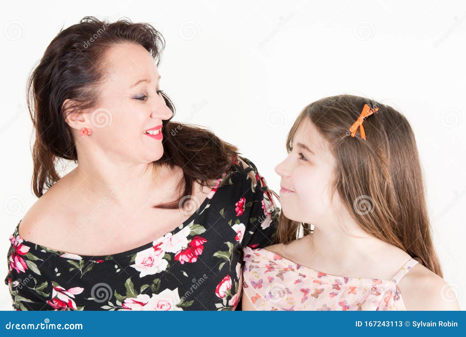 Mother Smiling with Her Daughter Stock Image - Image of people ...