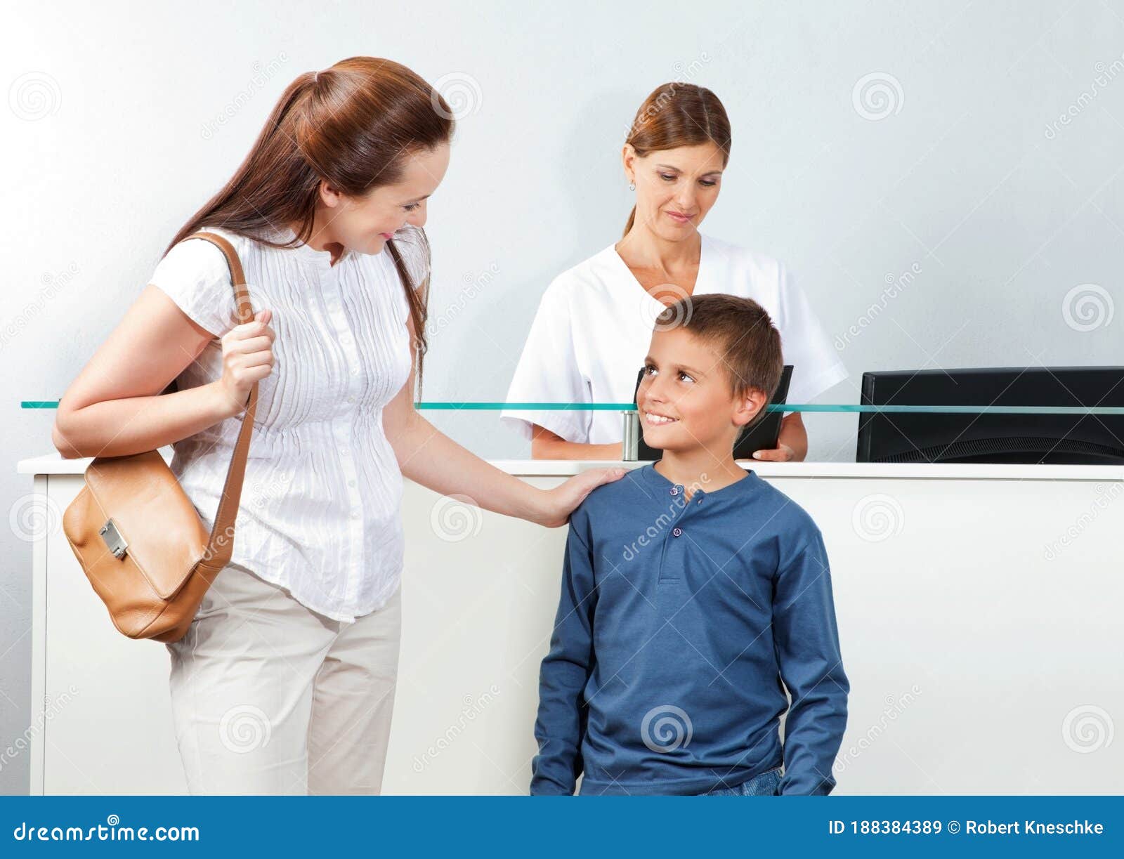 Mother with Son at the Counter Stock Image - Image of people ...