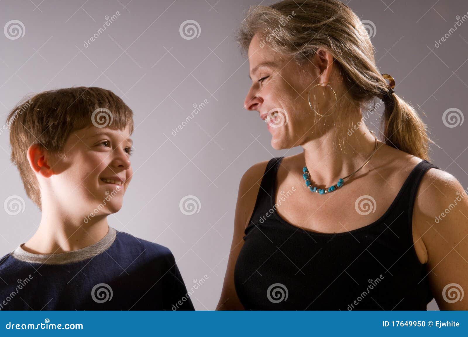 Mother and Son Happy Together Stock Photo - Image of smiling, studio ...