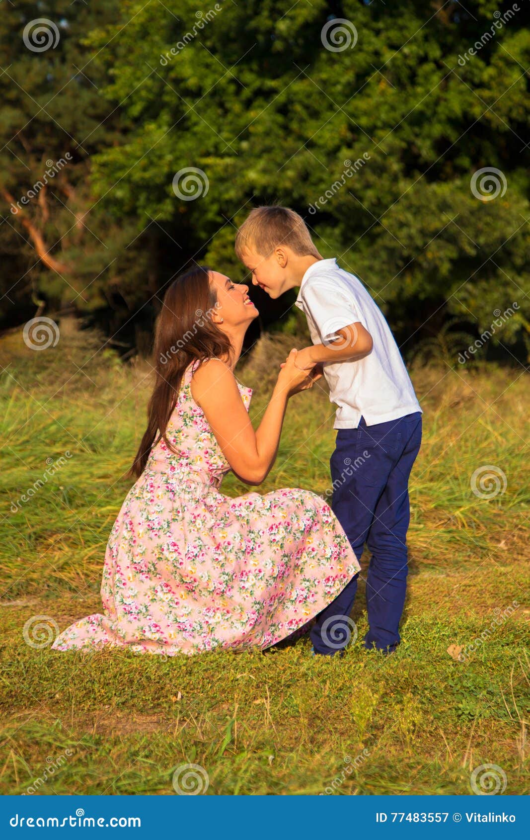 Mother and Son Having Fun Together Stock Image - Image of kiss, female ...