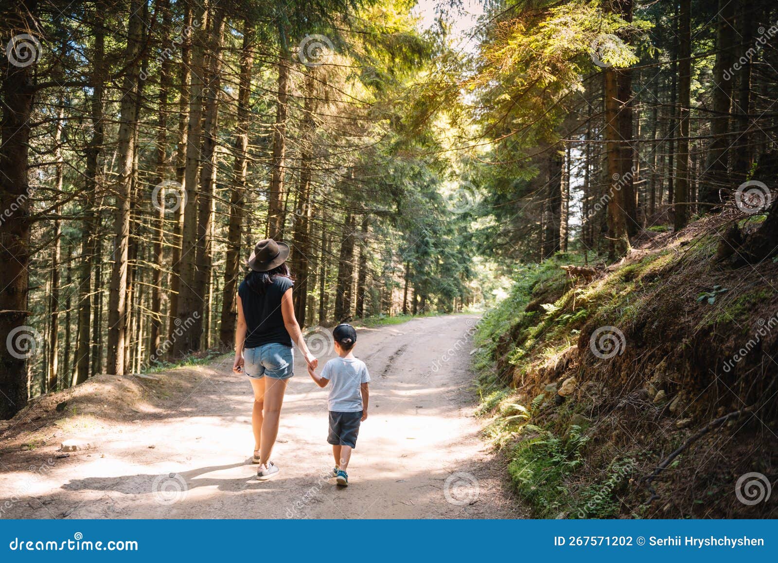 Mother and Son Having Rest on Vacation in Mountains Stock Photo - Image ...