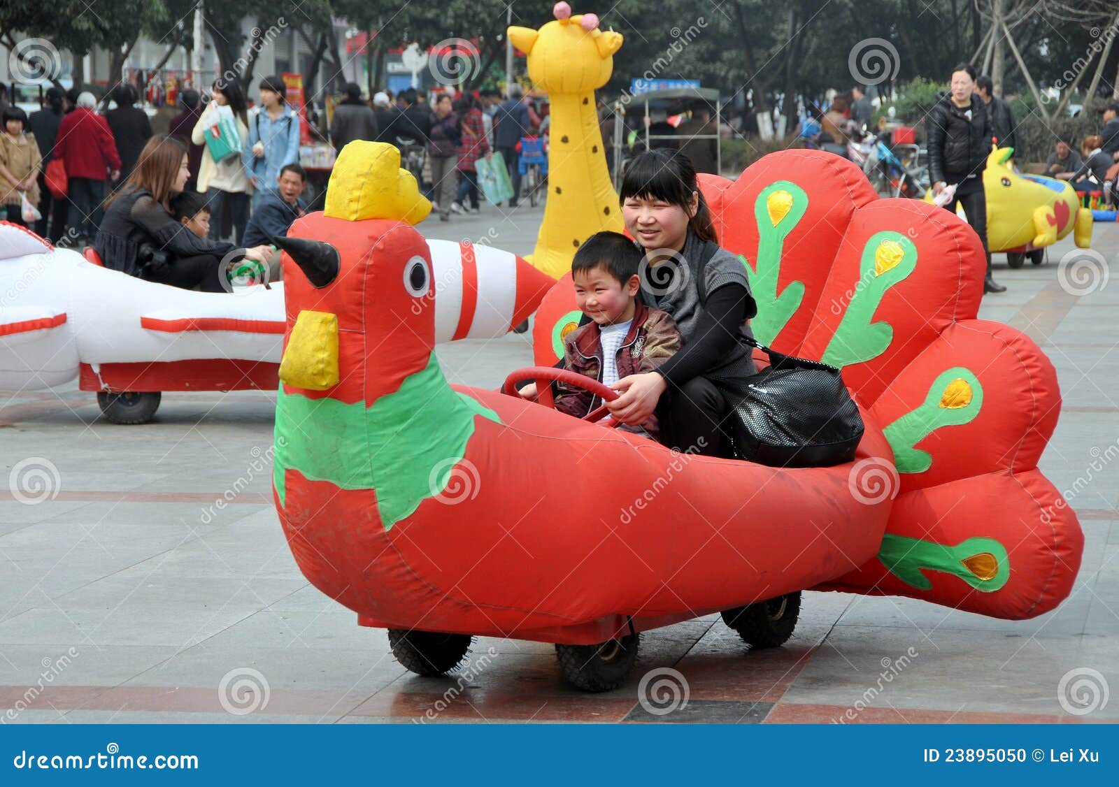 Mother & Son Riding in a Chicken Cart Editorial Image - Image of china ...