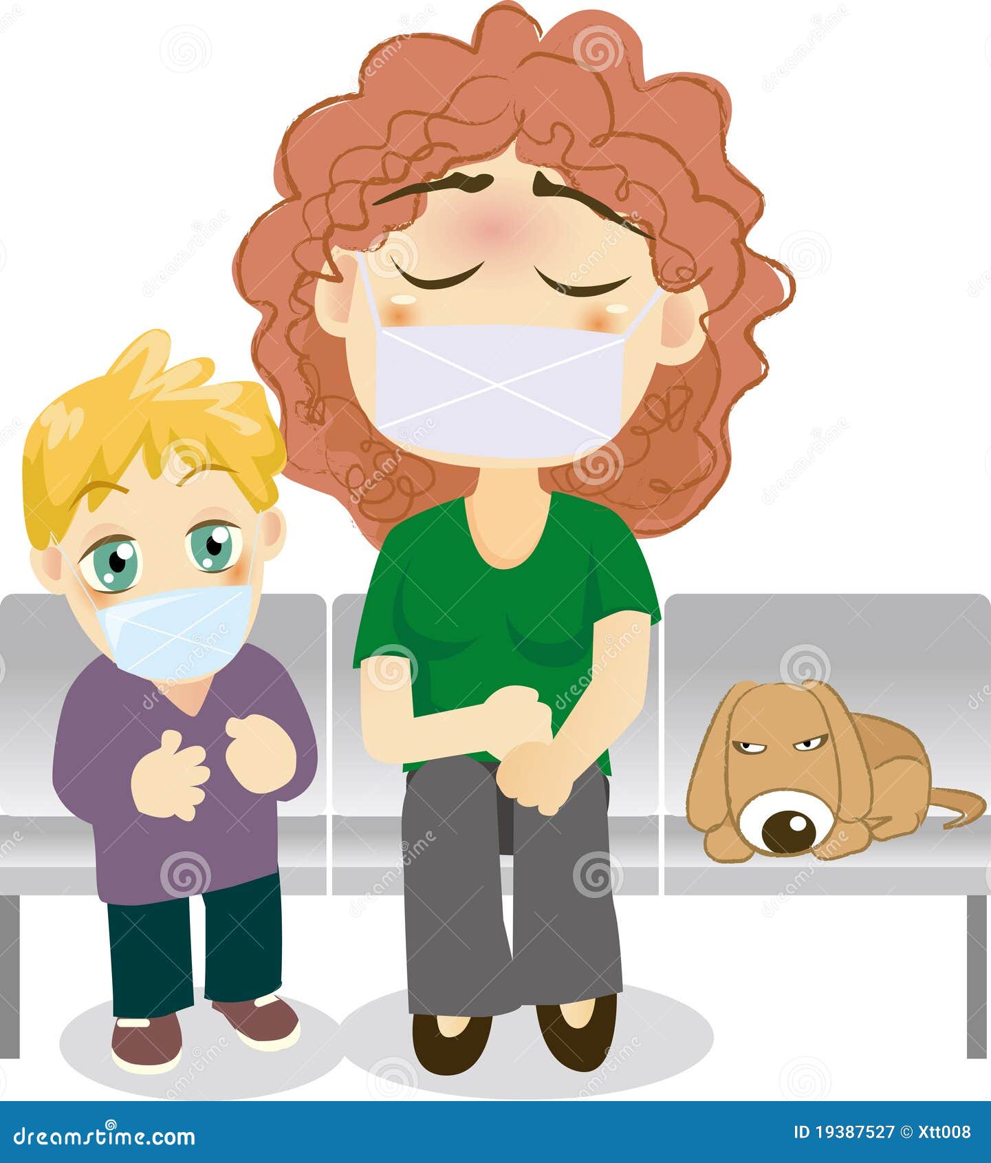 Mother and son sick stock vector. Illustration of quilts - 19387527