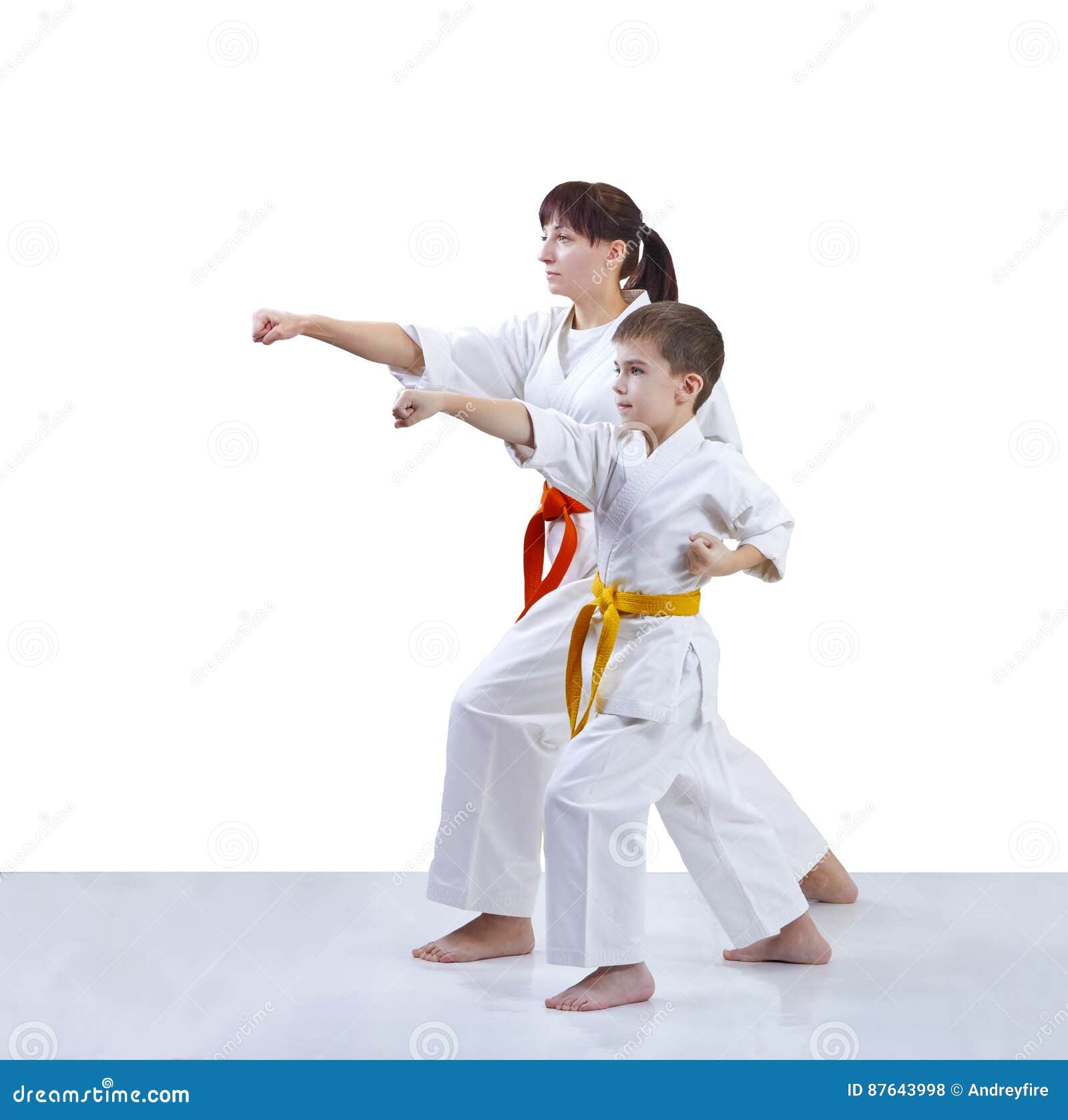 Mother and Son are Training Punch Arm Stock Photo - Image of kung ...