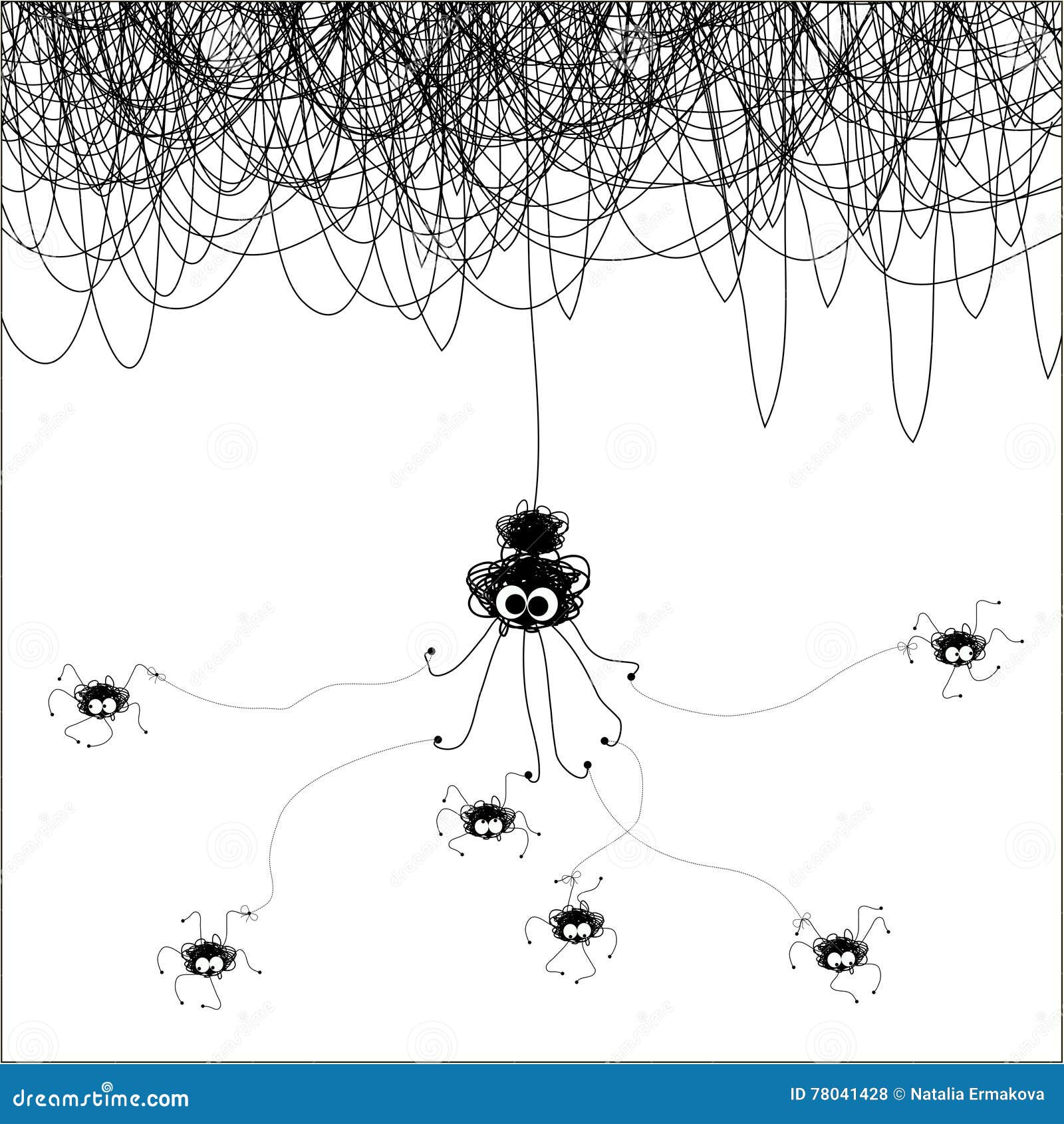 Mother Spider Isolated Coloring Page For Kids Cartoon Vector ...