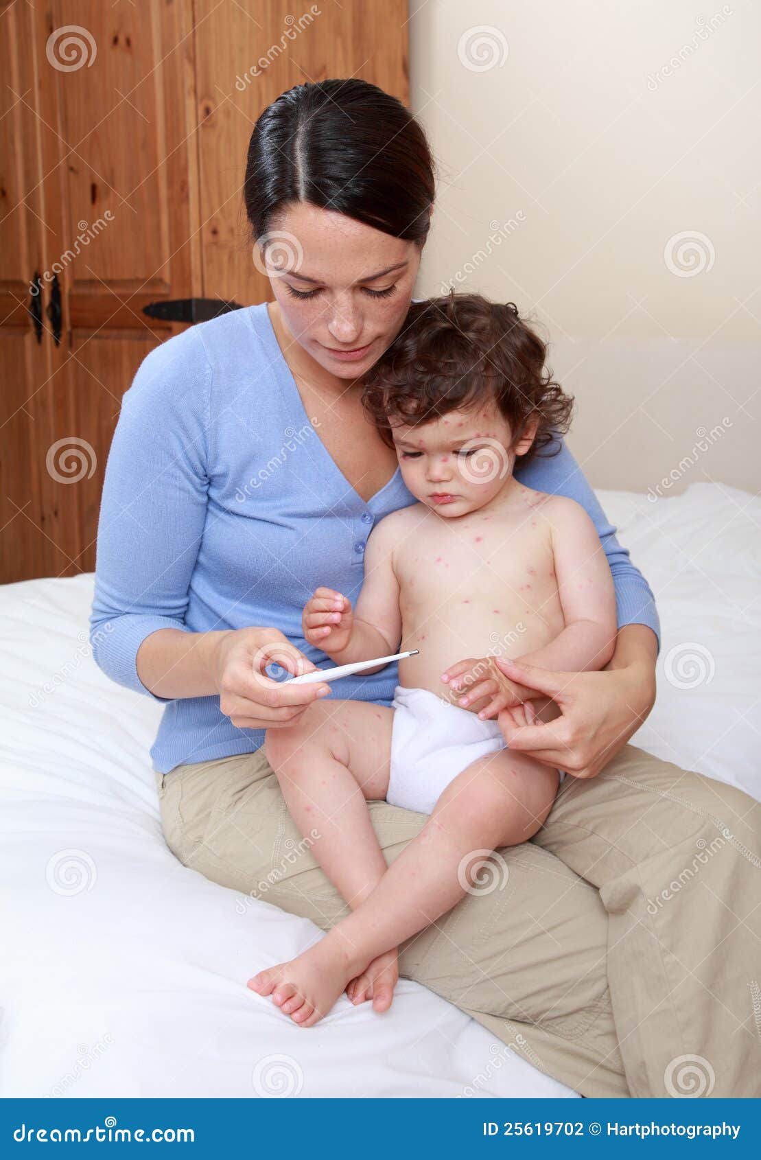 Mother Taking Babies Temperature Stock Photo - Image of immunity ...