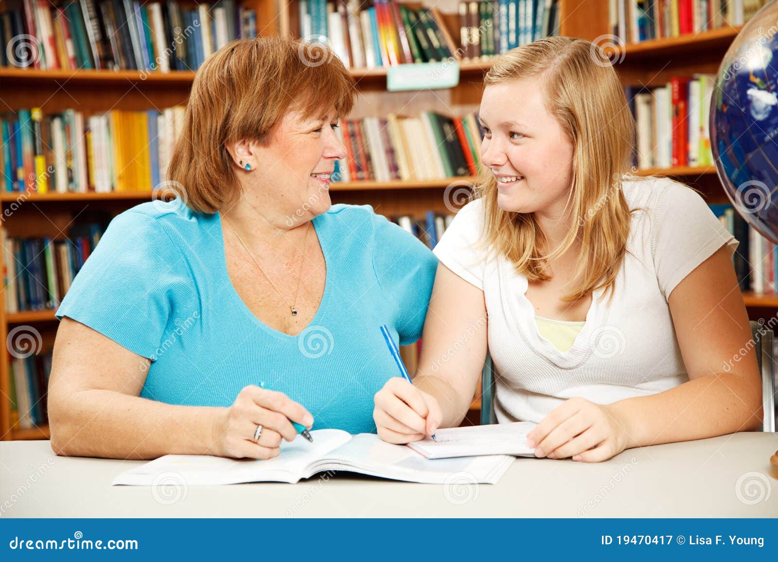 Mother or Teacher with Teen Student Stock Image - Image of parent ...