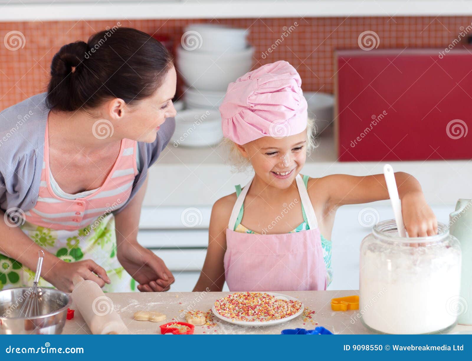 Mother Teaching Child How To Cook Stock Photo - Image of camera, dinner ...