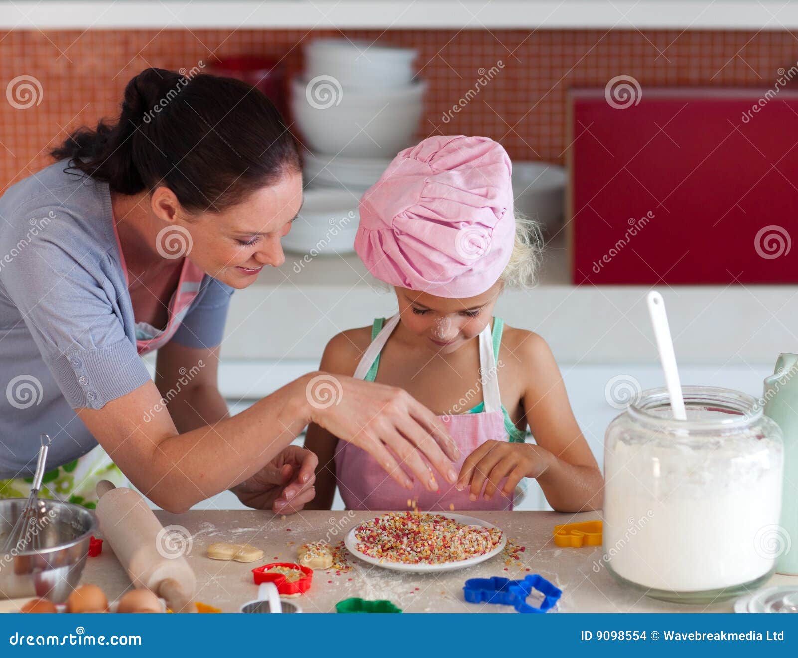 Mother Teaching Child How To Cook Stock Photo - Image of dinner ...