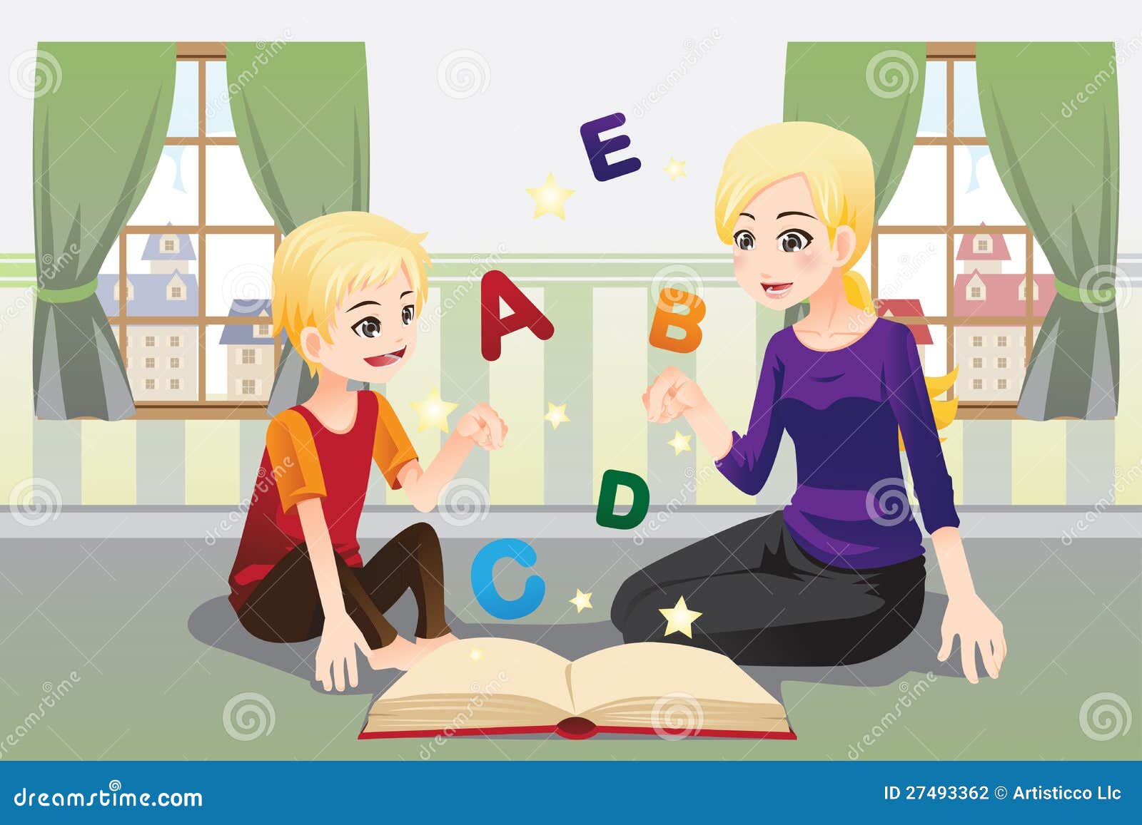Mother teaching her child stock vector. Illustration of homeschooling ... Mother teaching her child stock vector. Illustration of homeschooling ...