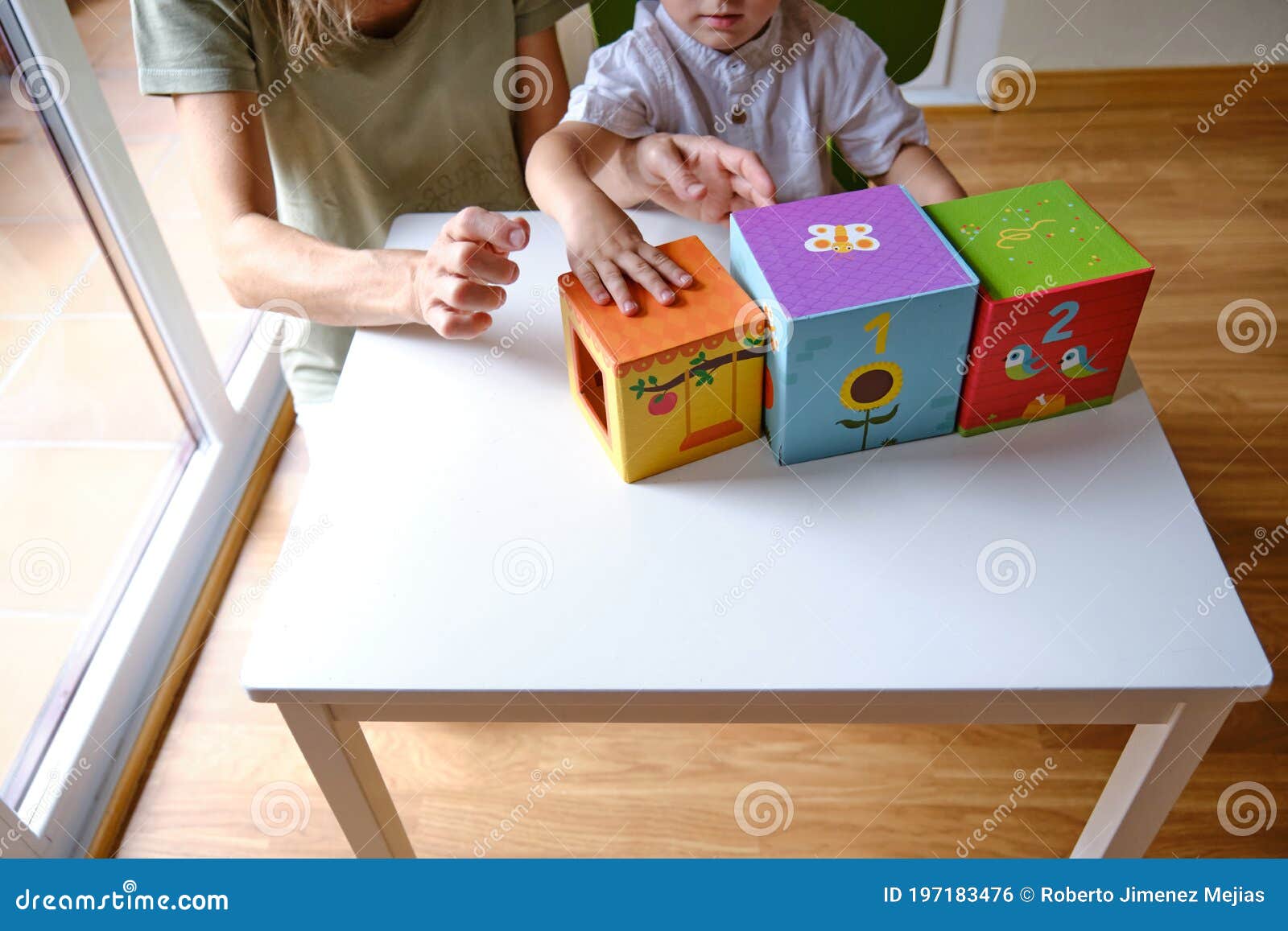 Mother Teaching Numbers To Her Child. Stock Photo - Image of cute ...