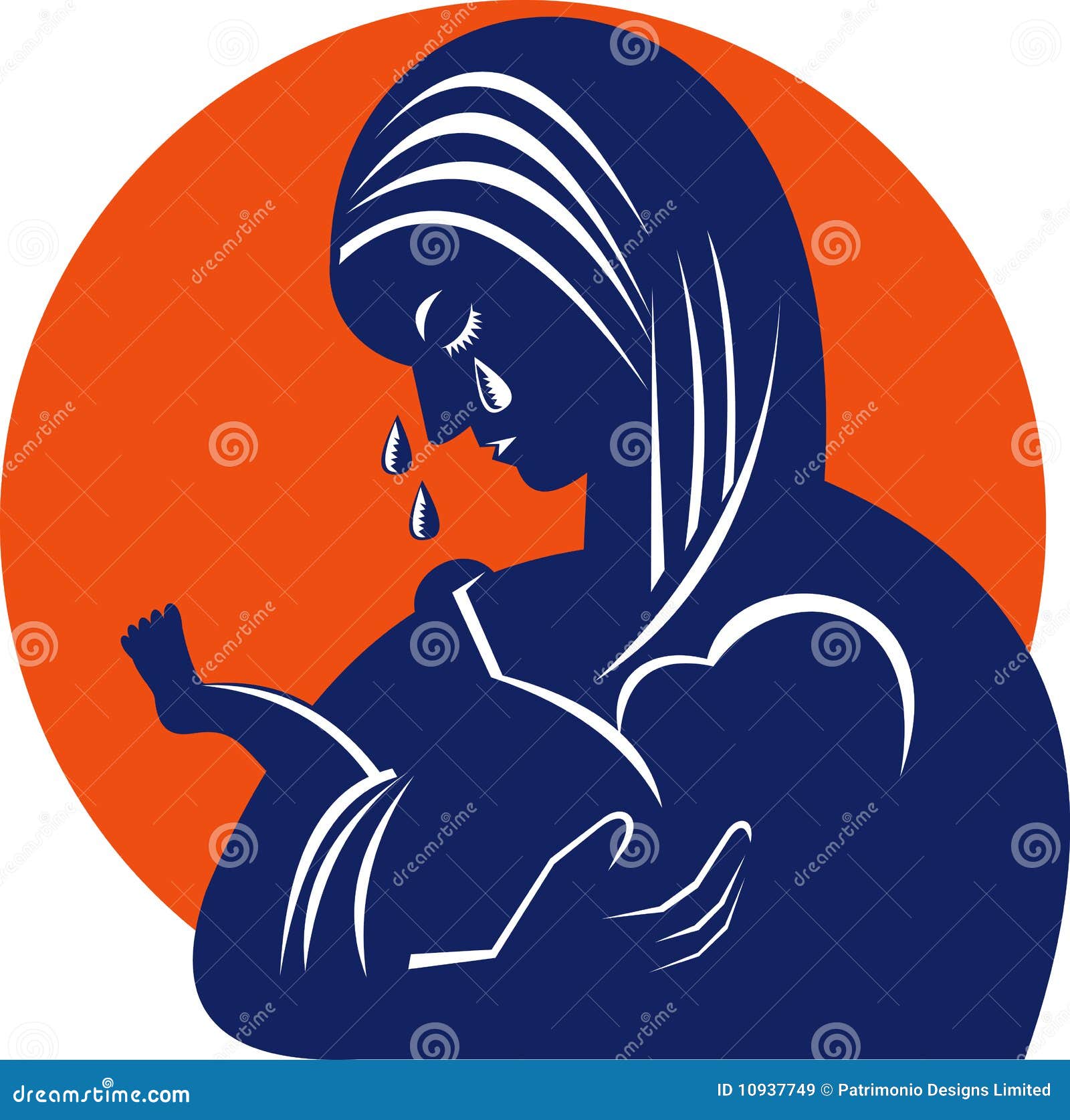 Mother in Tears with Baby Child Stock Vector - Illustration of child ...