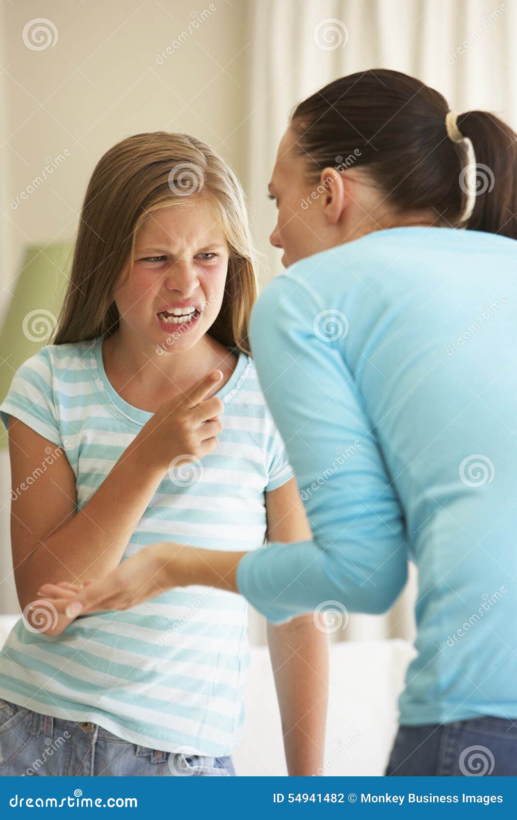 Mother Telling Off Daughter at Home Stock Photo - Image of discipline ...