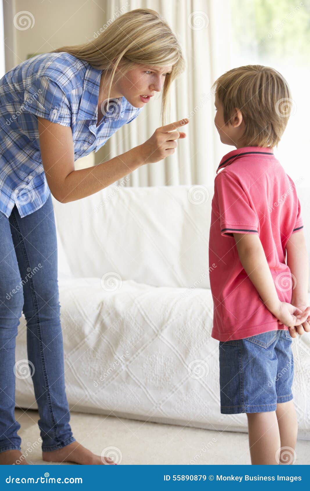 Mother Telling Off And Discipline Naughty Daughter Royalty Free Stock