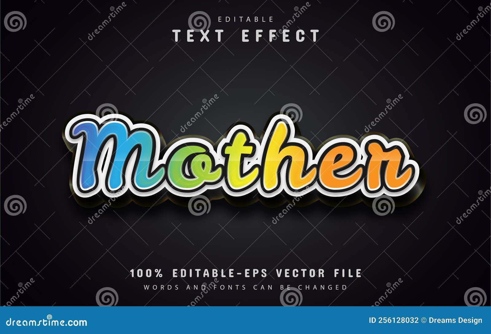 Mother Text Effect Editable Stock Vector - Illustration of celebration ...