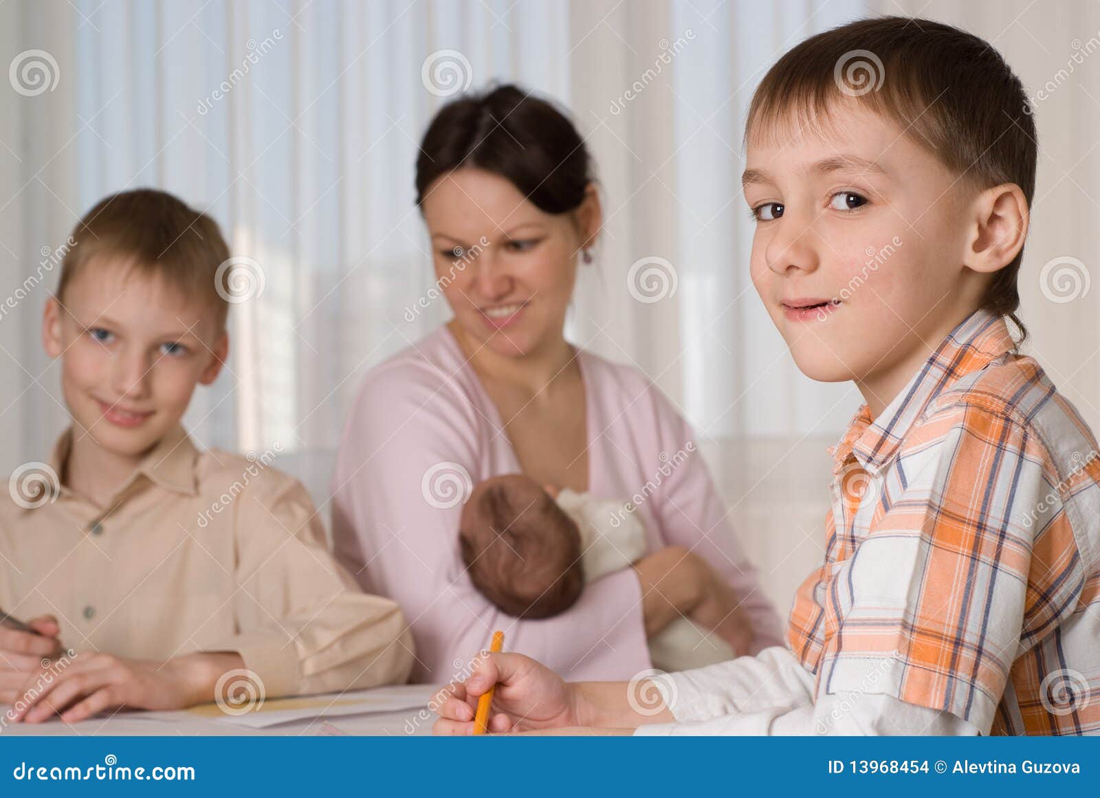 Mother With Three Children Picture. Image: 13968454