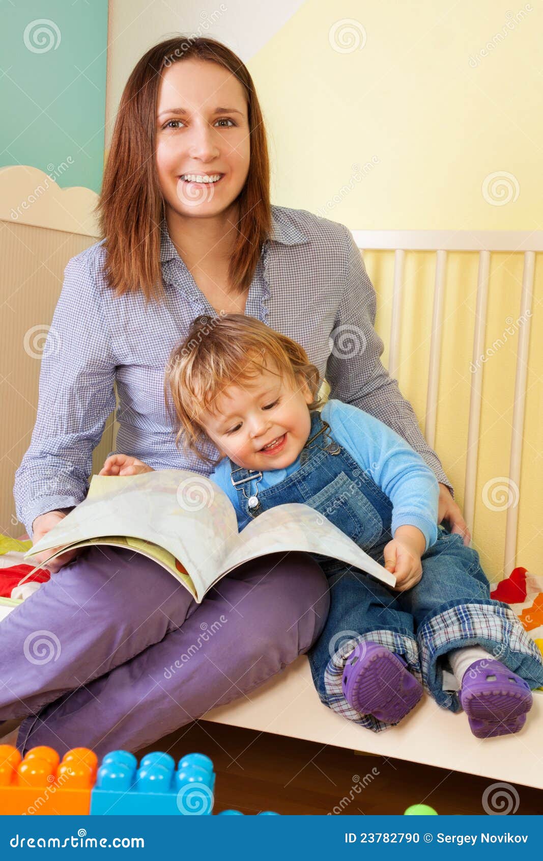 Mother and Toddler Reading a Book Stock Photo - Image of kids, activity ...