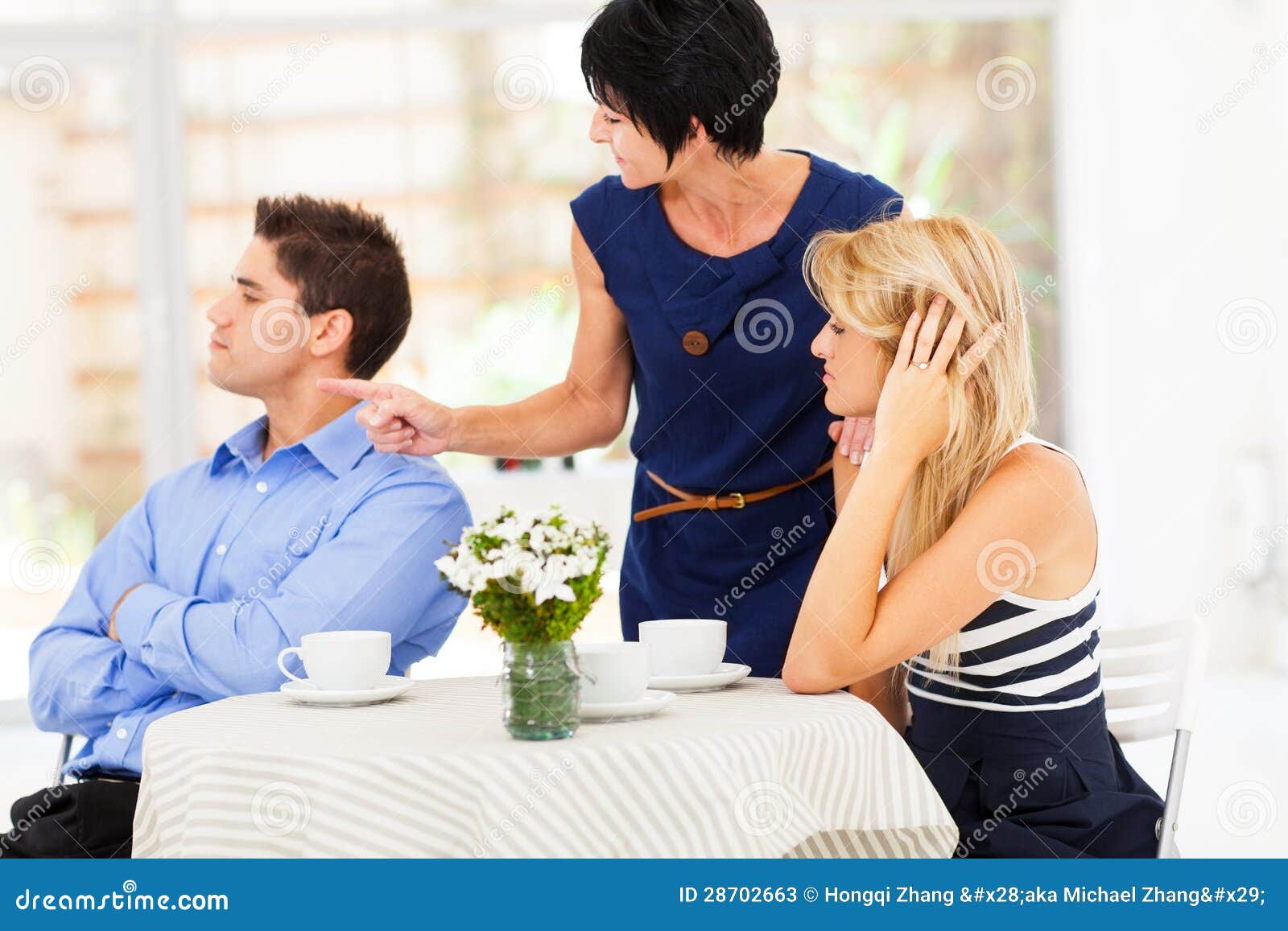Mother Took Daughter S Side Stock Image - Image of boyfriend, problem ...