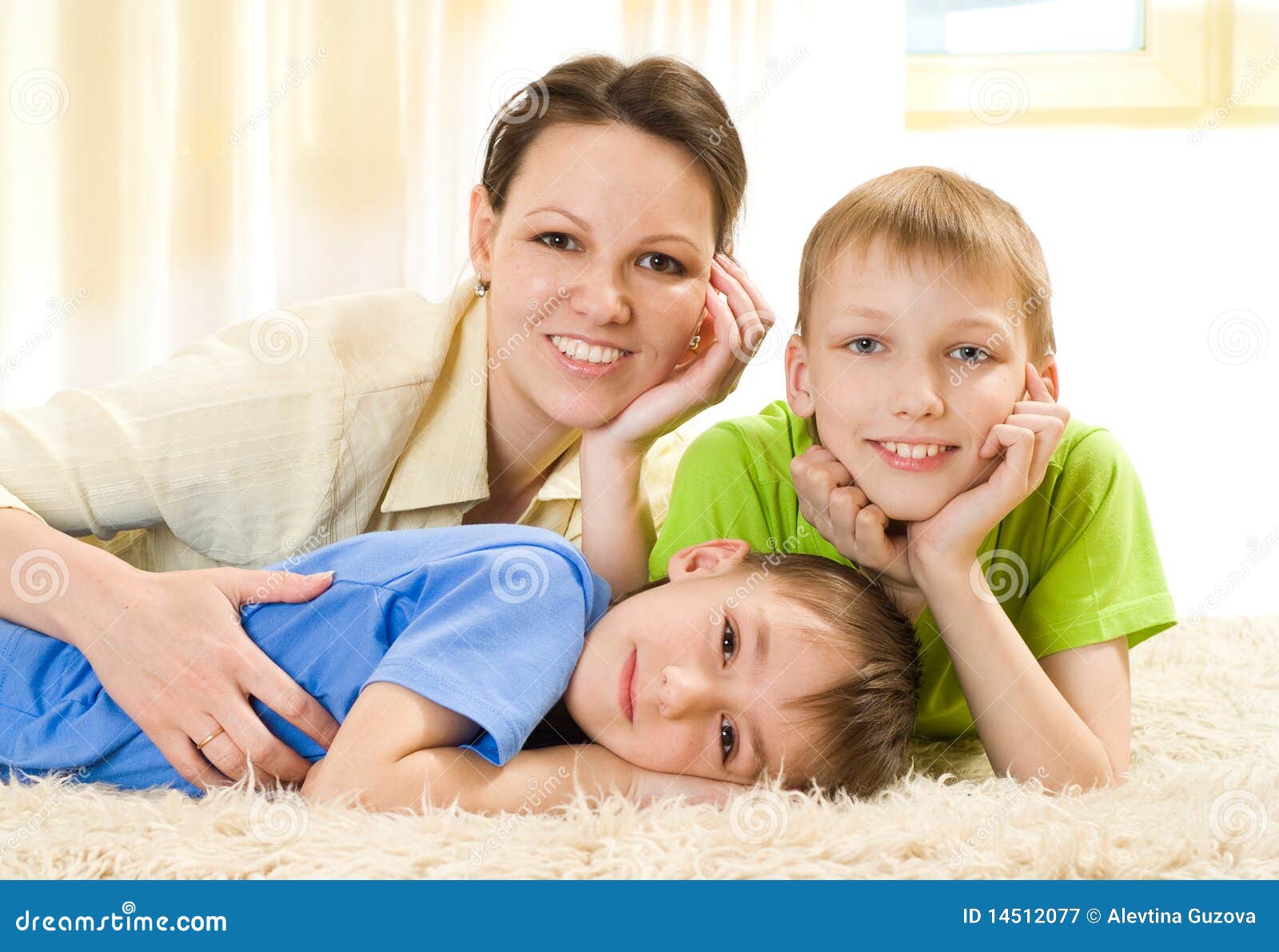 Mother with two children stock image. Image of family - 14512077