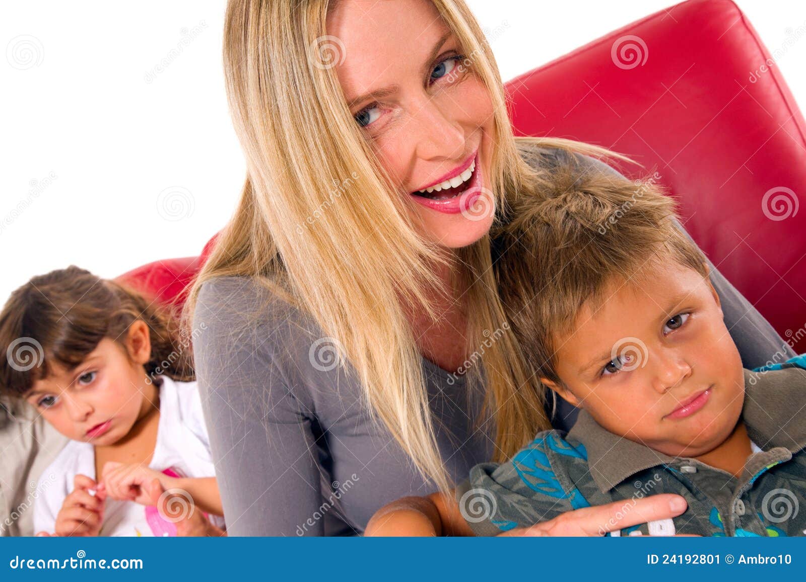 Mother with two children stock image. Image of daughter - 24192801