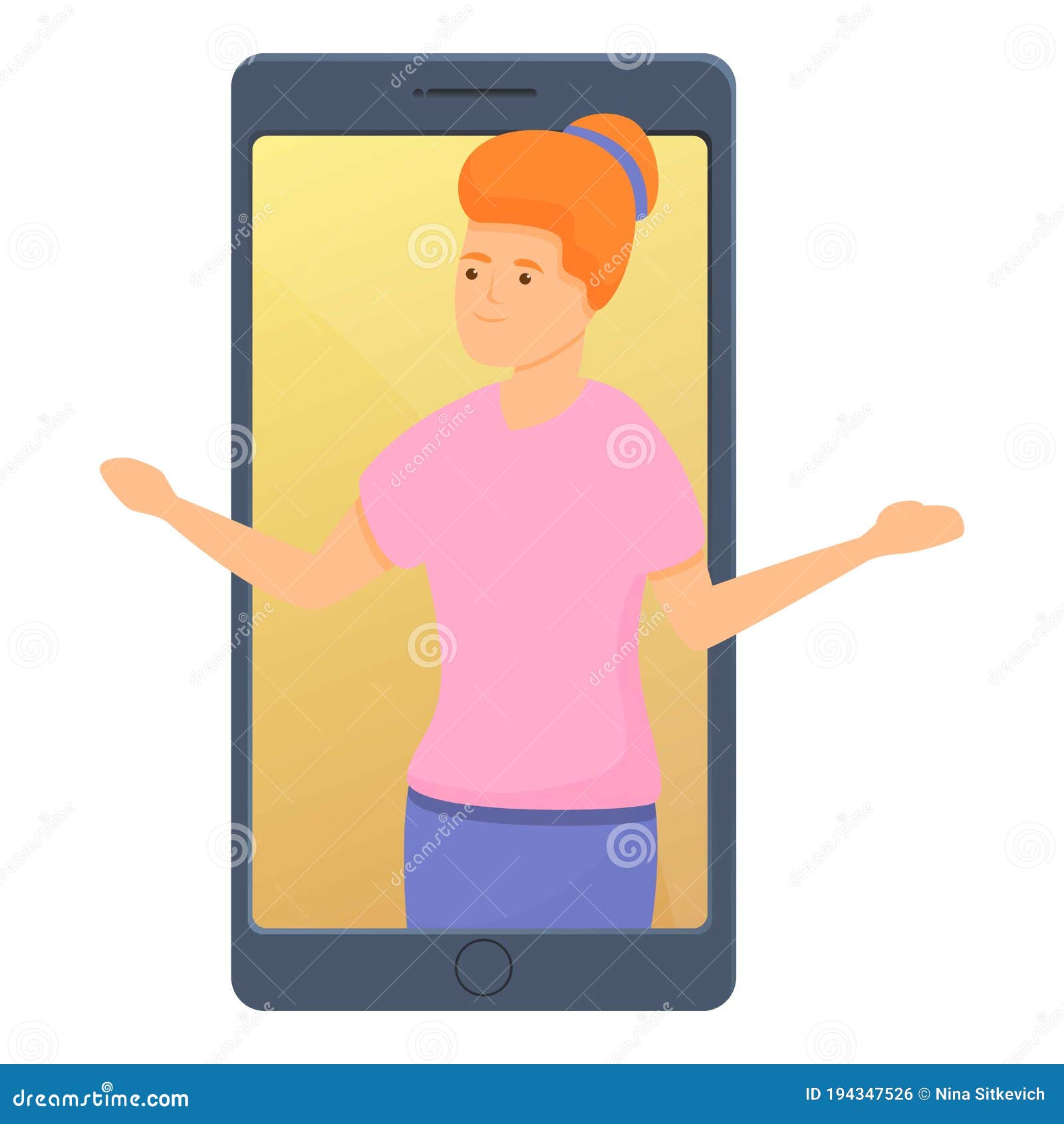Mother Video Call Icon, Cartoon Style Stock Vector - Illustration of ...